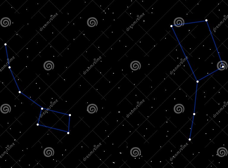 Pouco Dipper E Dipper Grande Ilustração Stock - Ilustração de céu ...