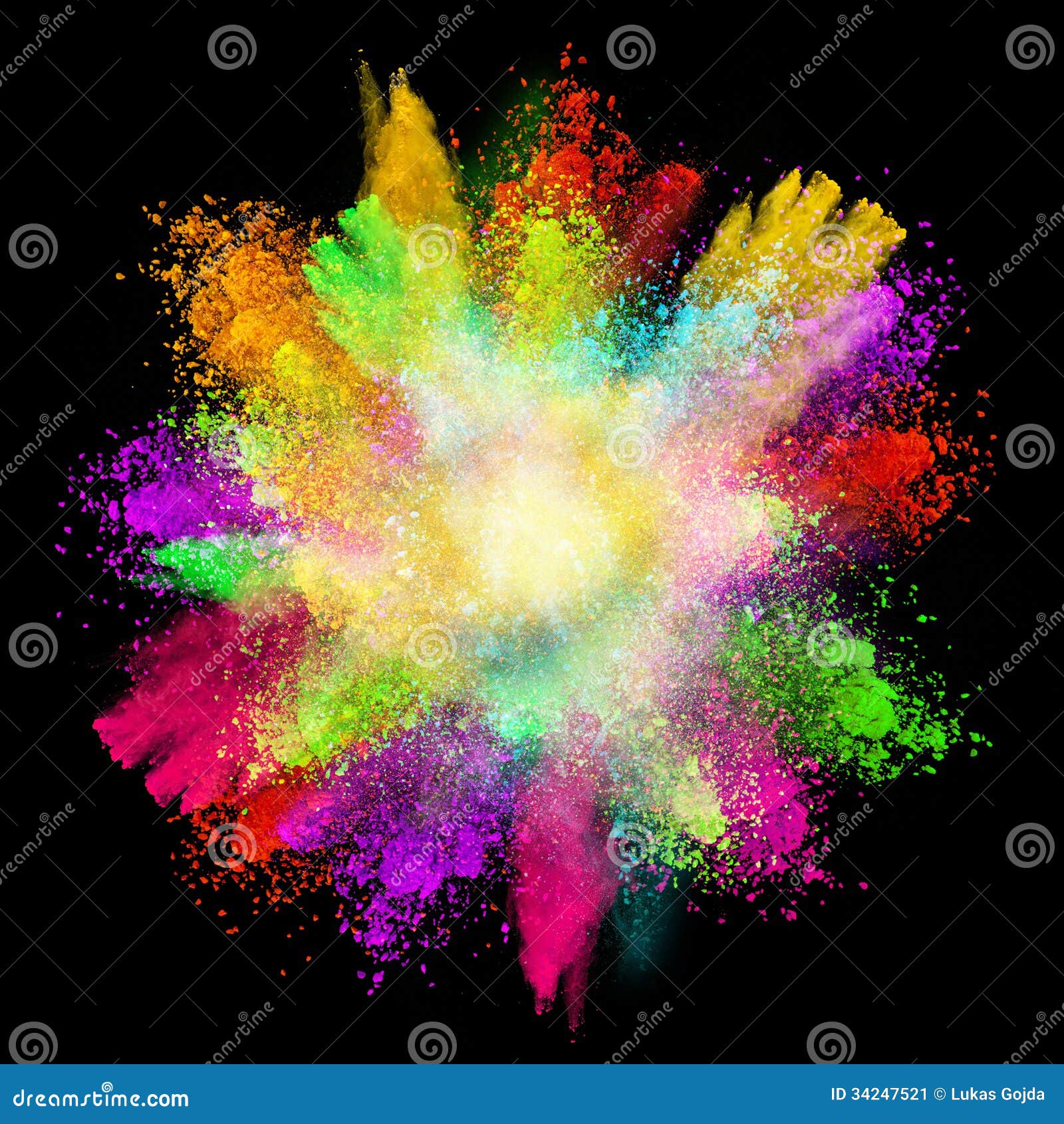 Poudre colorée lancée image stock. Image du découpage - 34247521