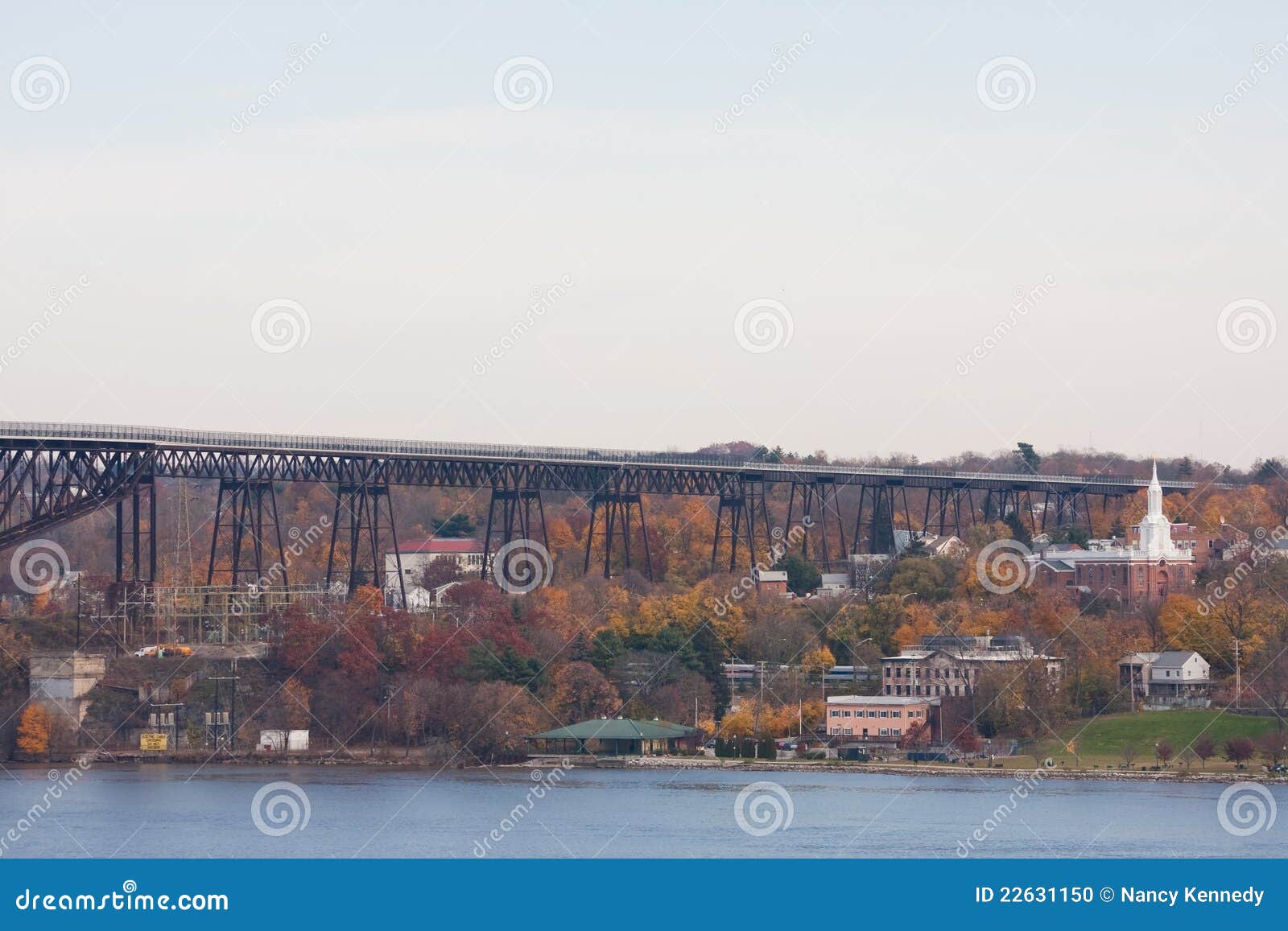 Poughkeepsie Railroad Bridge Stock Photo - Image of fall, elevated ...