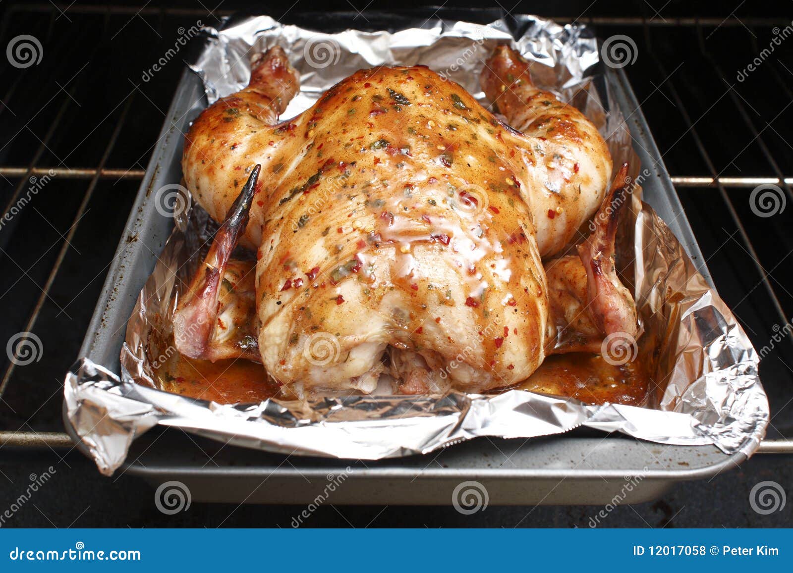 Poulet cuit au four photo stock. Image du blanc, four - 12017058