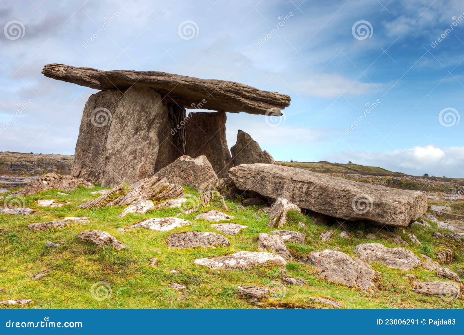 Poulnabrone Dolmen in Ireland. Stock Image - Image of prehistoric ...