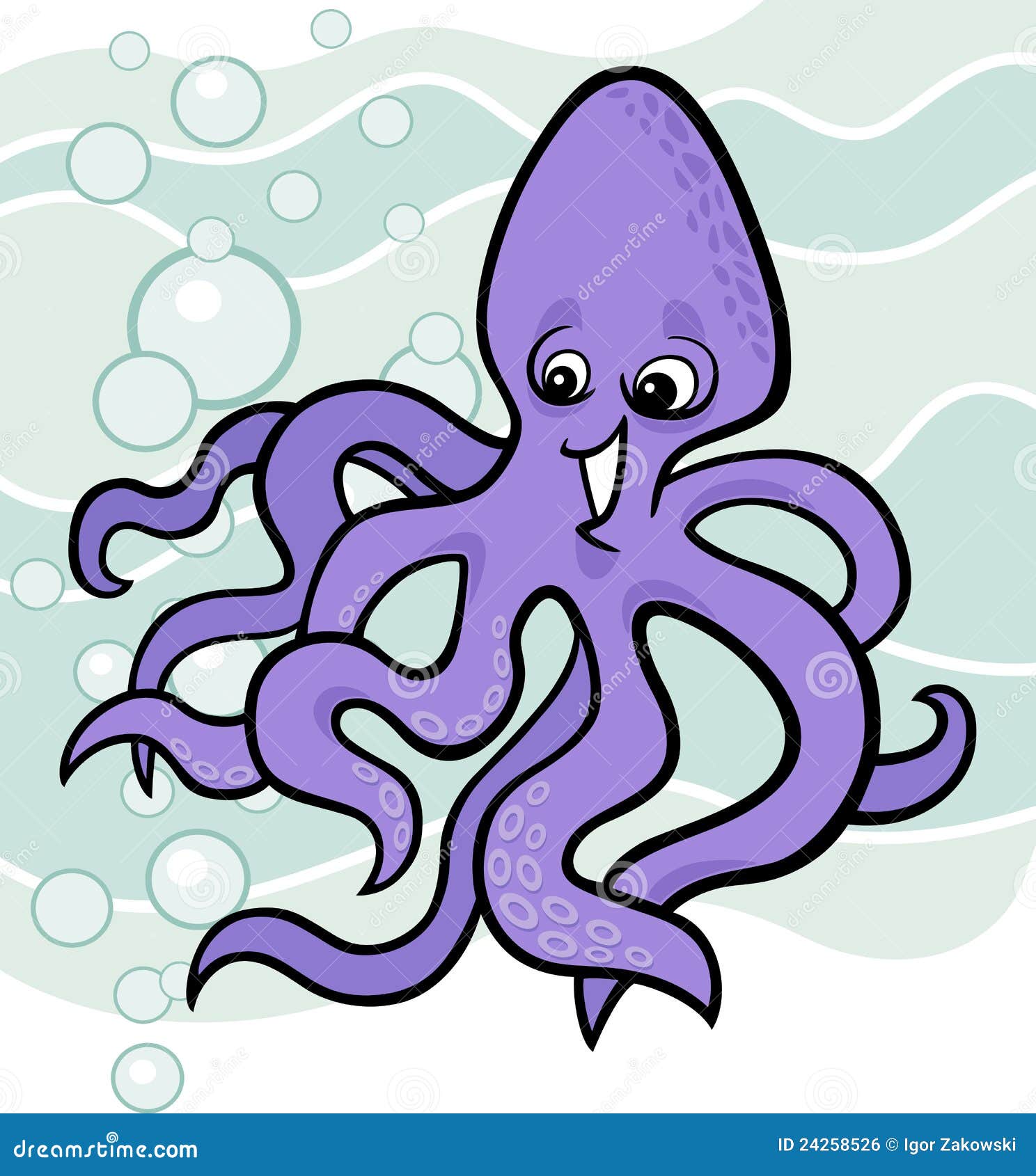 Poulpe de dessin animé illustration de vecteur. Illustration du animal ...