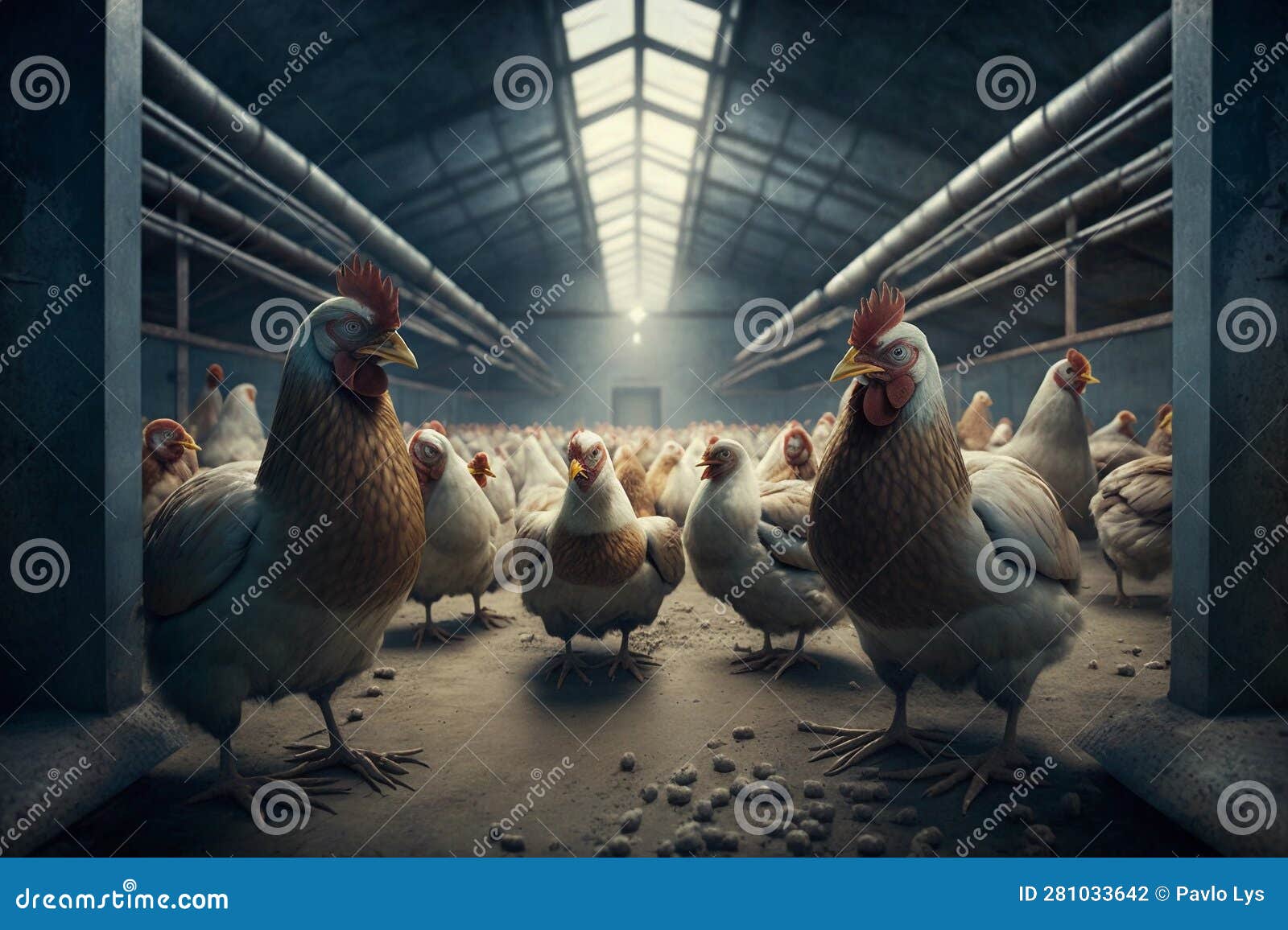 Poultry Farm and Chickens at the Enterprise. AI Generated Stock ...