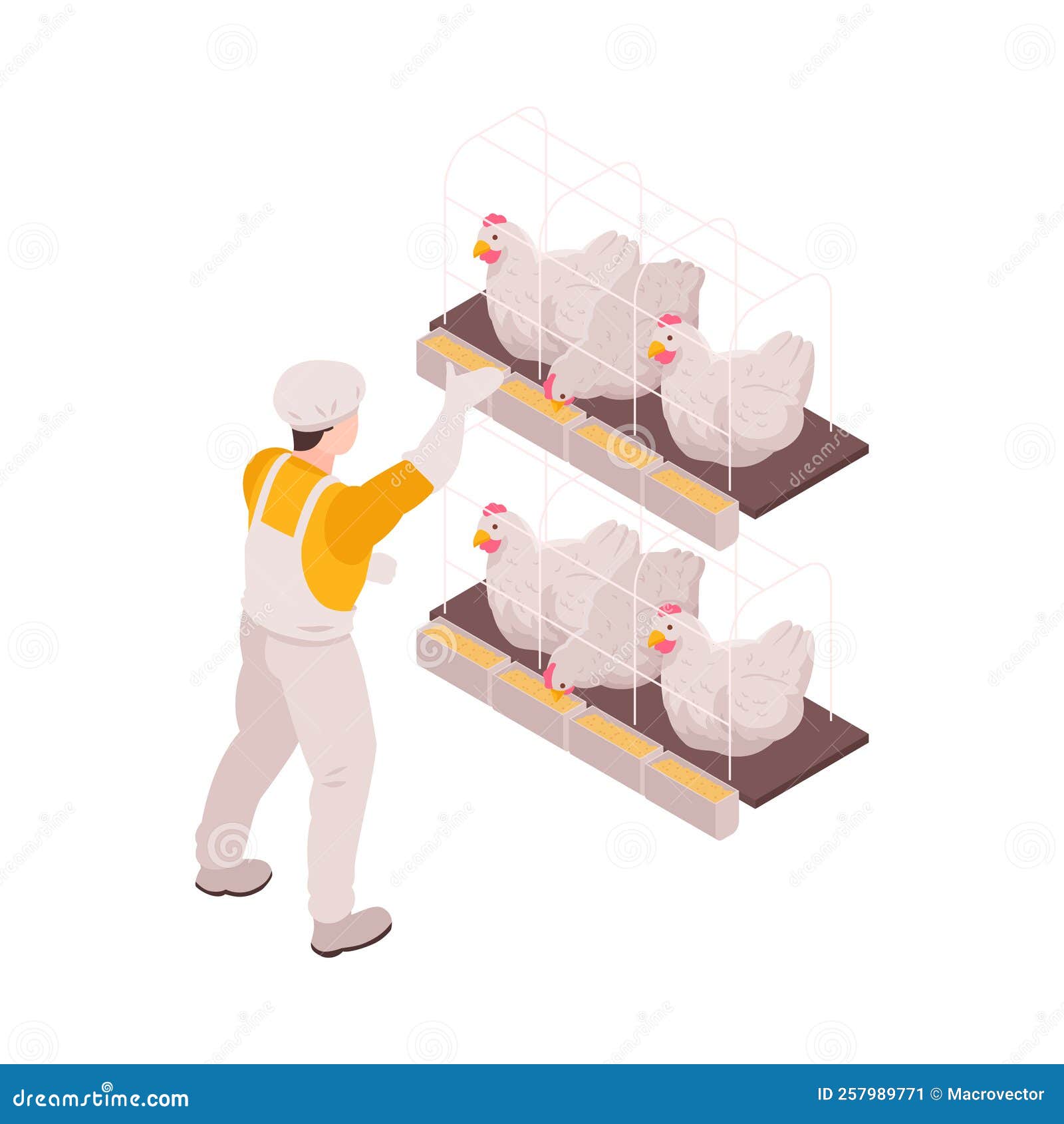 Poultry Farm Icon stock illustration. Illustration of worker - 257989771