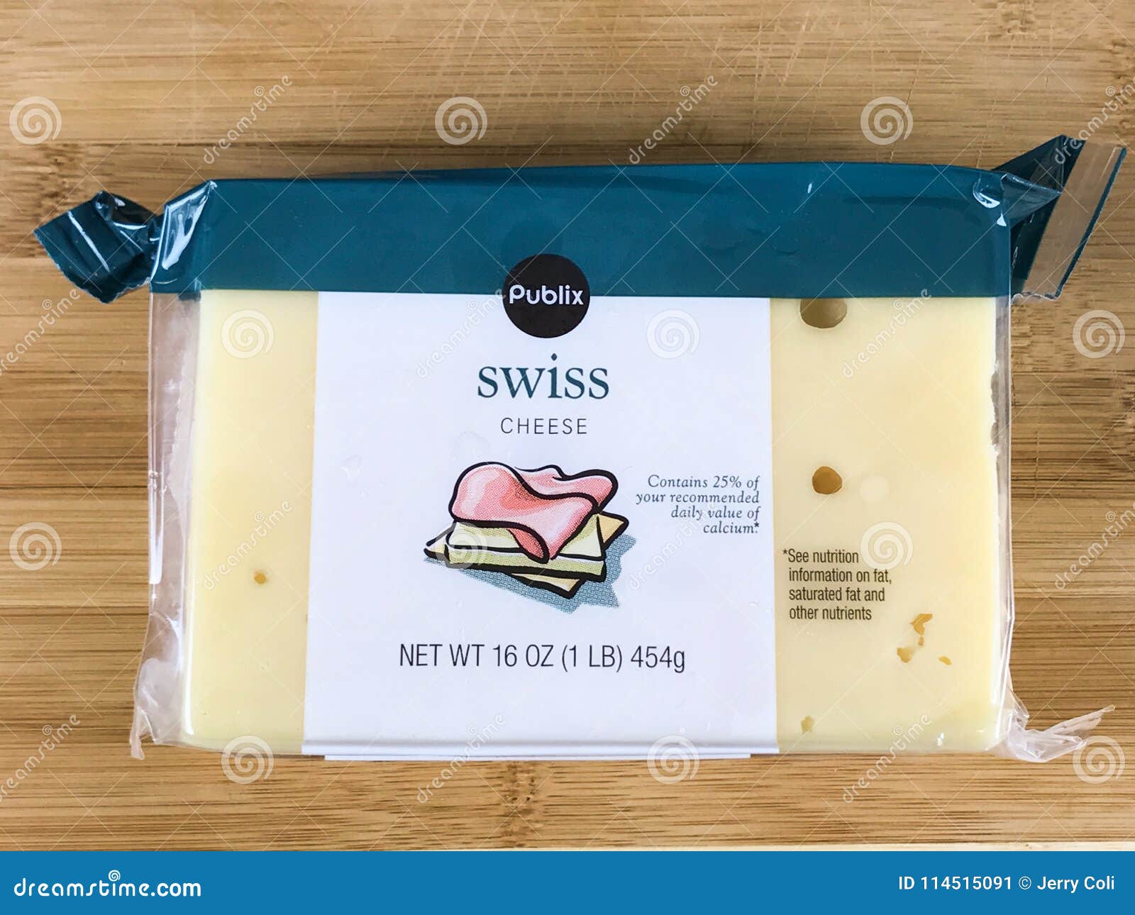 1 Pound Block Of Publix Brand Swiss Cheese On Butcher Block Editorial Photo Image Of Publix