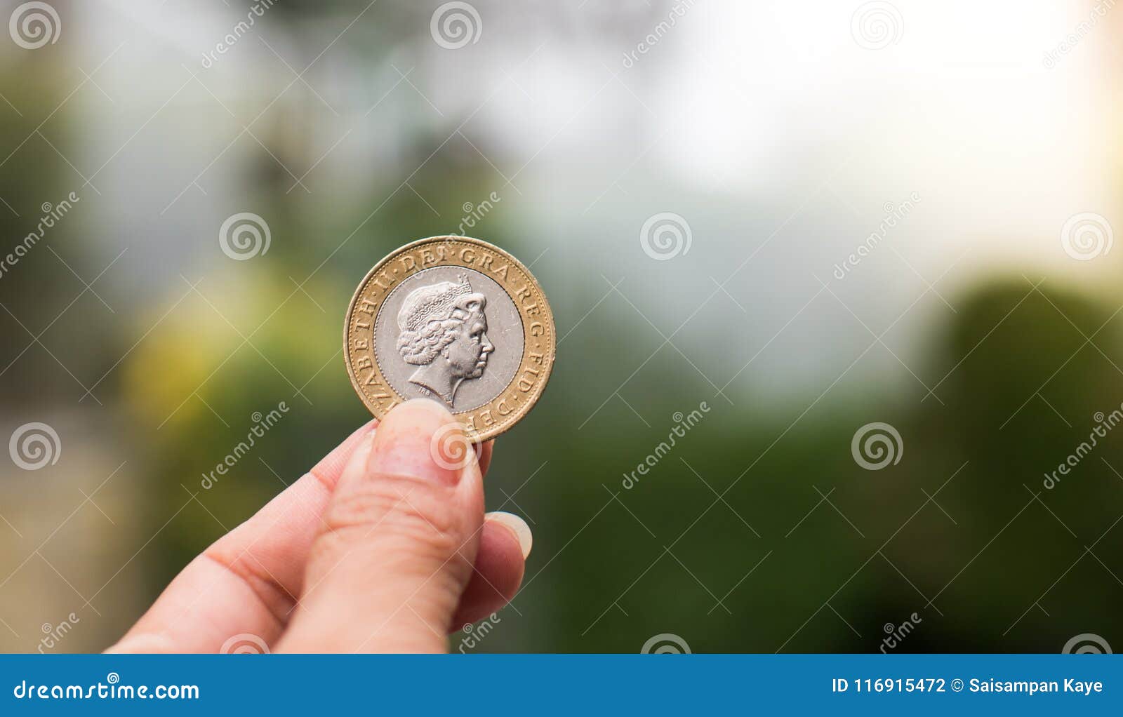 2 Pound Coin in Hands on Blurred Backgrounds Editorial Photography ...