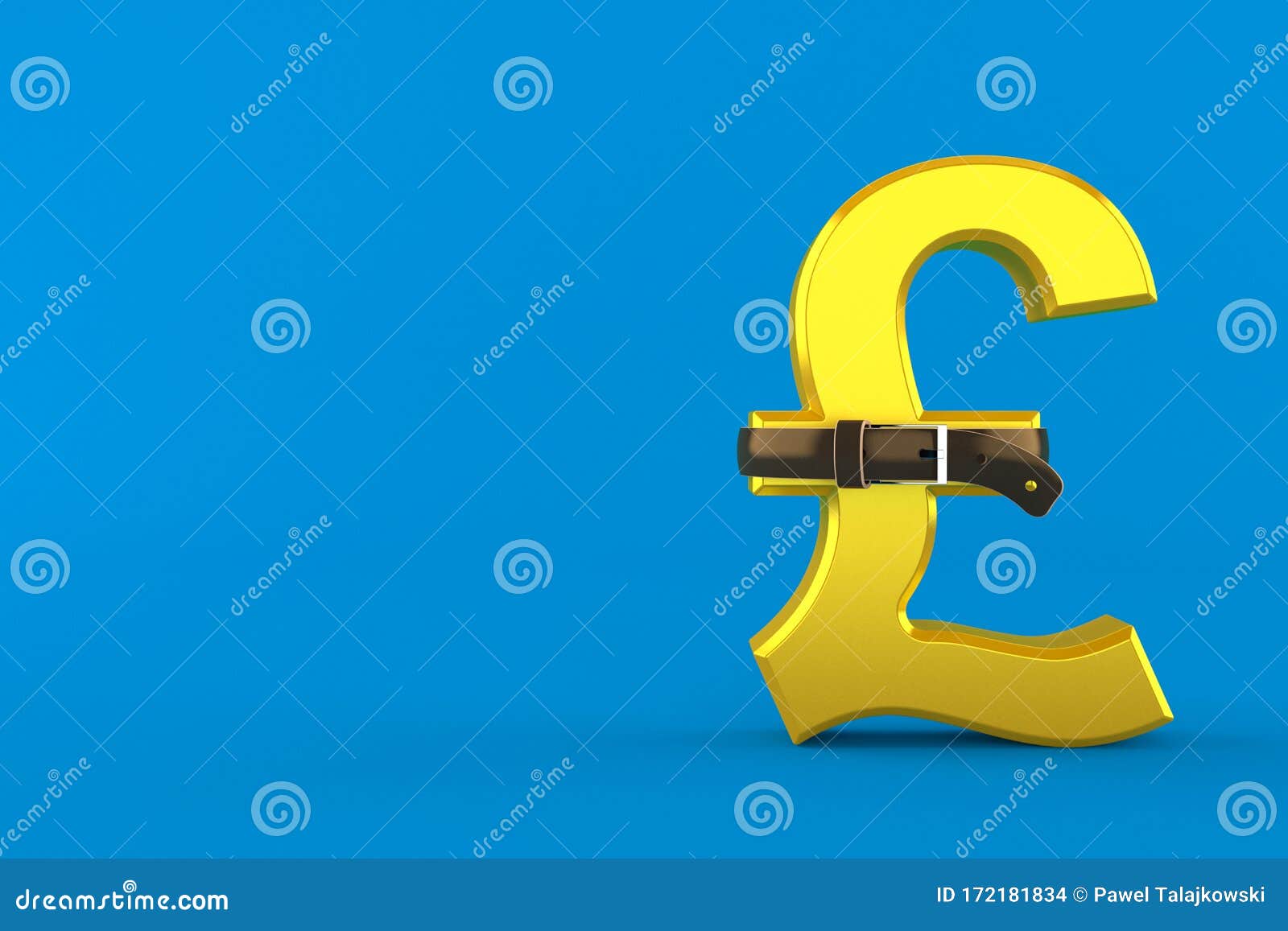 Pound Currency Squeezed by Belt Stock Illustration - Illustration of ...