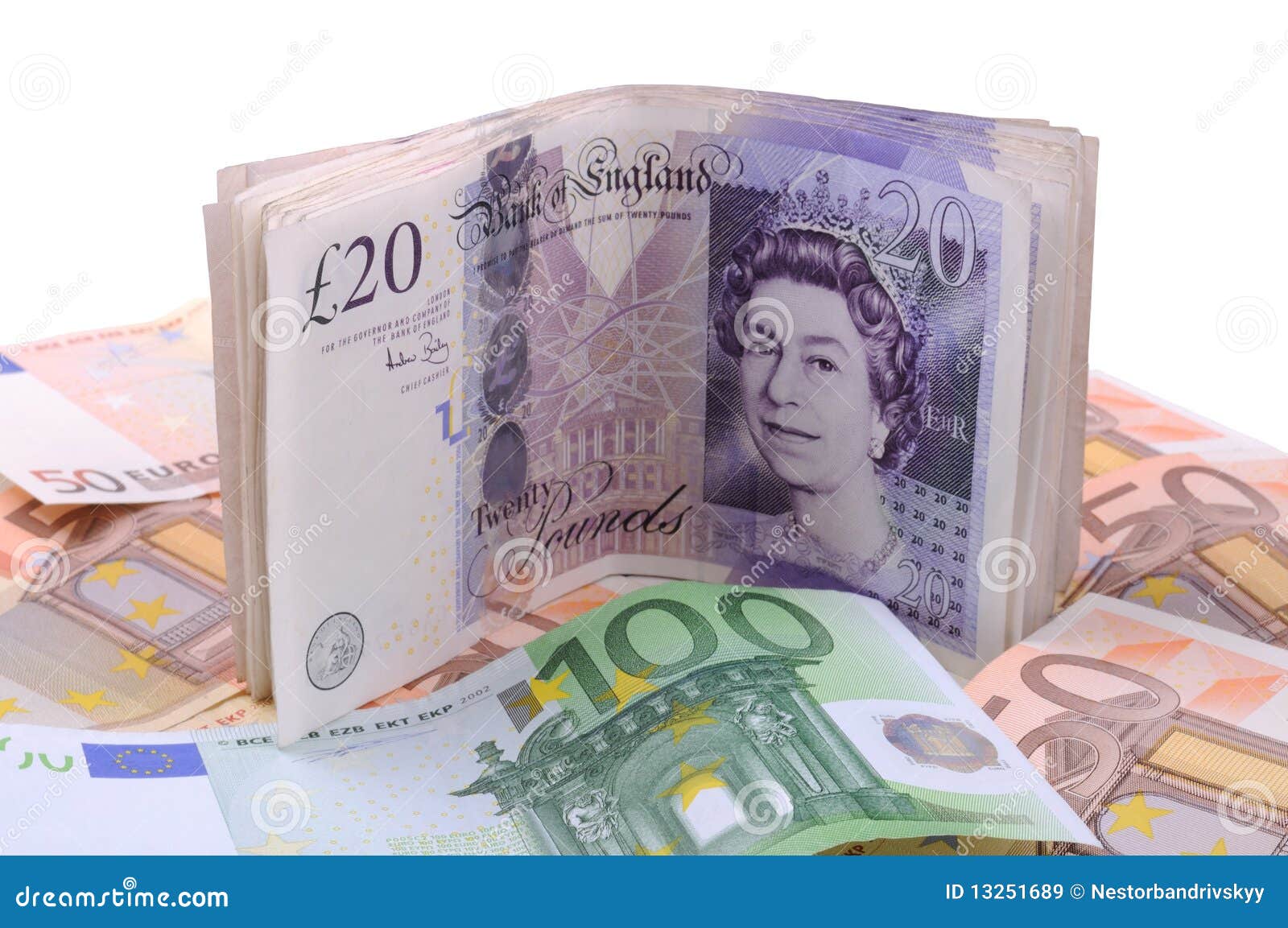Pound and euro editorial stock image. Image of economy - 13251689
