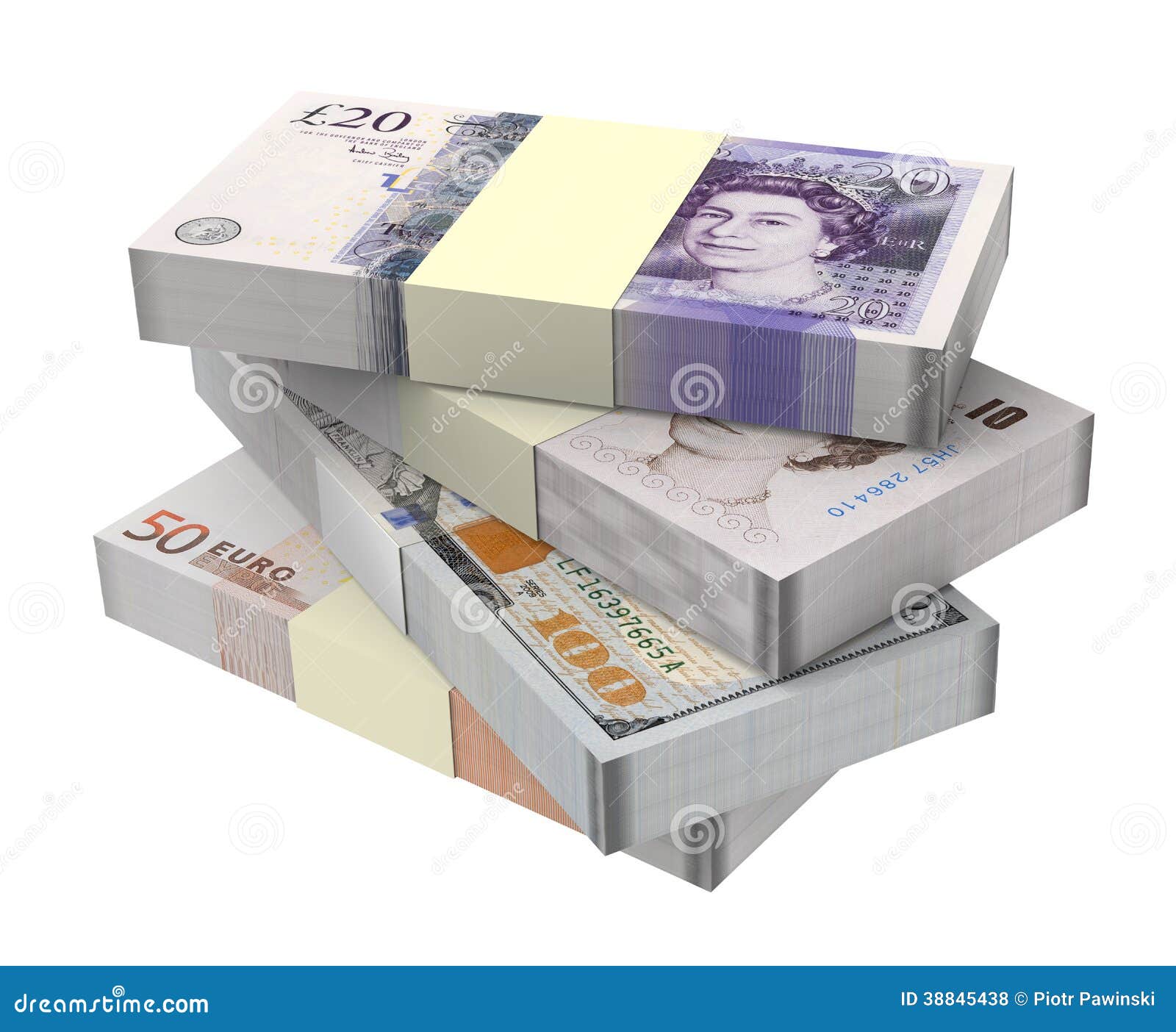 Pound, Euro, Dollar Money Isolated on White Editorial Stock Photo ...