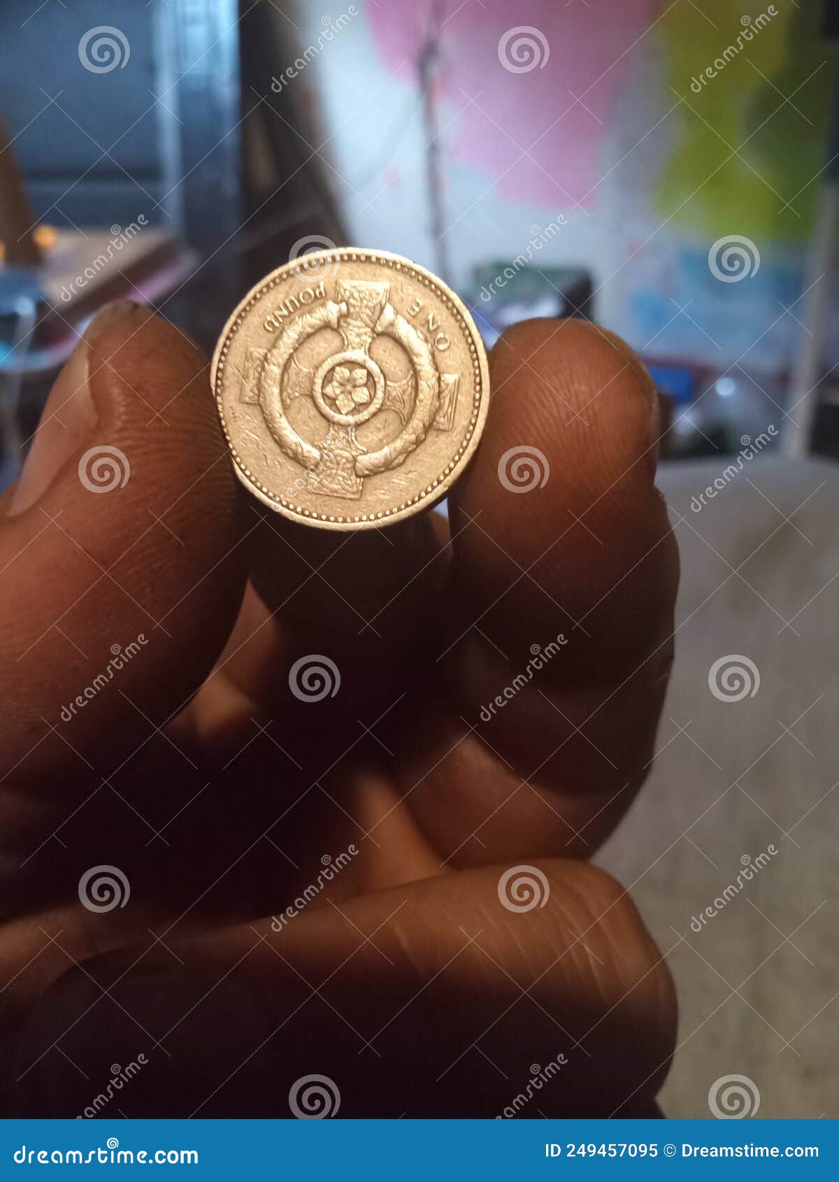 1 Pound Gold Coin Back Side 1996 Stock Image - Image of coin, back ...