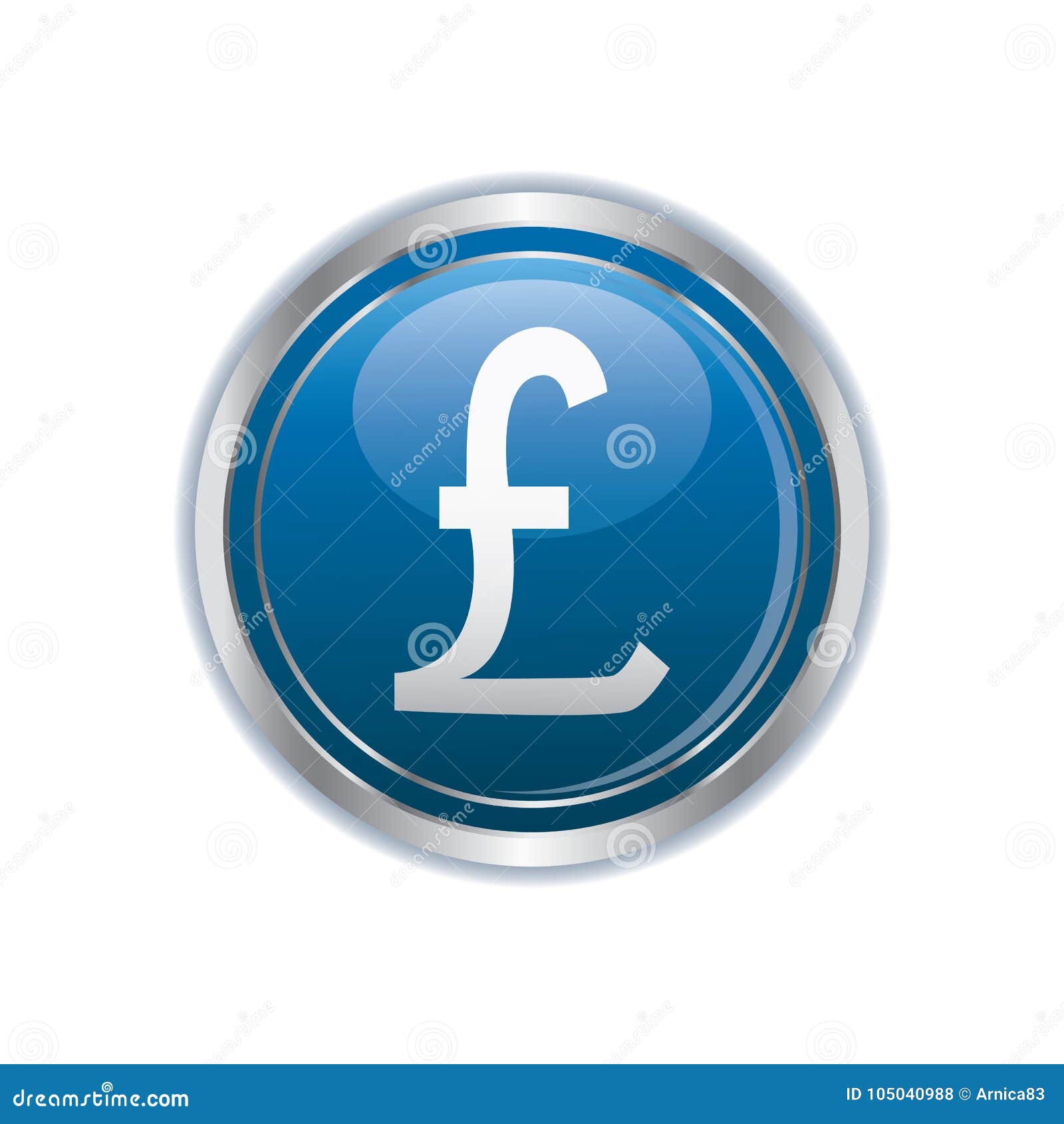 Pound icon on the button stock vector. Illustration of currency - 105040988