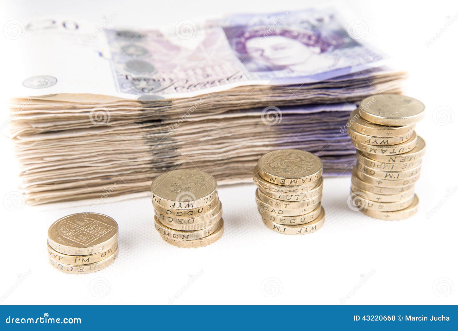 Pound notes and coins editorial stock photo. Image of banknote - 43220668