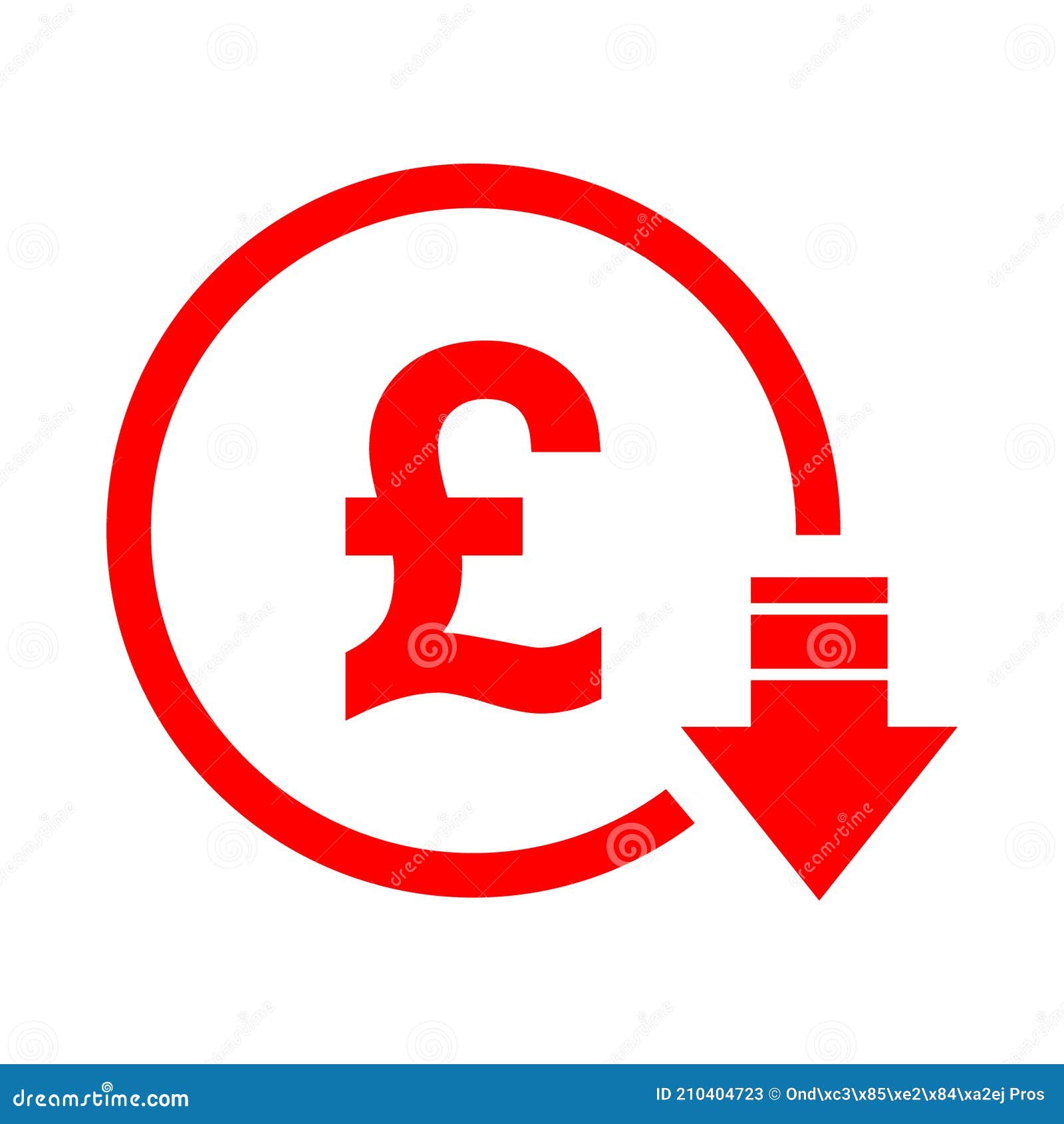 Pound Reduction Symbol, Cost Decrease Icon. Reduce Debt Bussiness Sign Vector Illustration Stock ...
