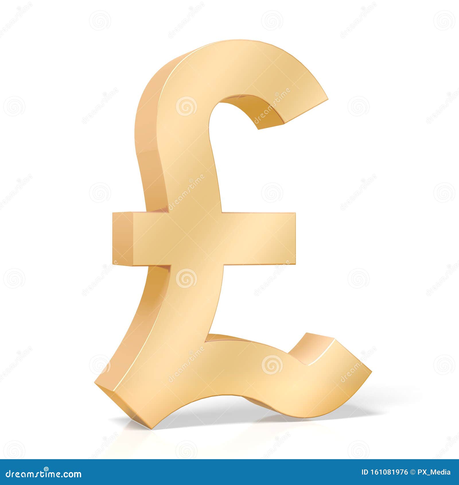 Golden Pound Sign - Isolated on White Background Stock Illustration ...