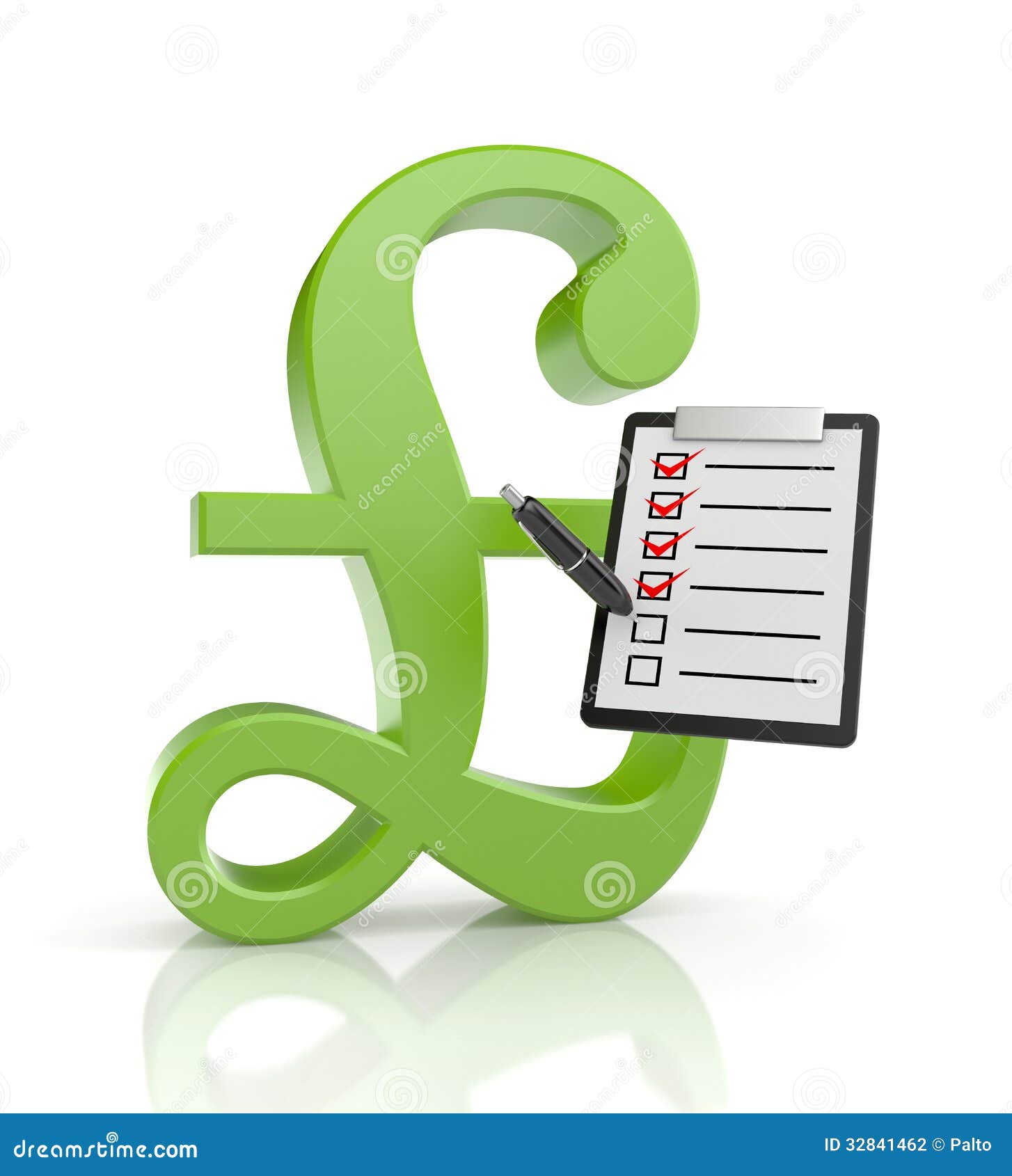 Pound Sign with Clipboard and Pen Stock Illustration - Illustration of ...