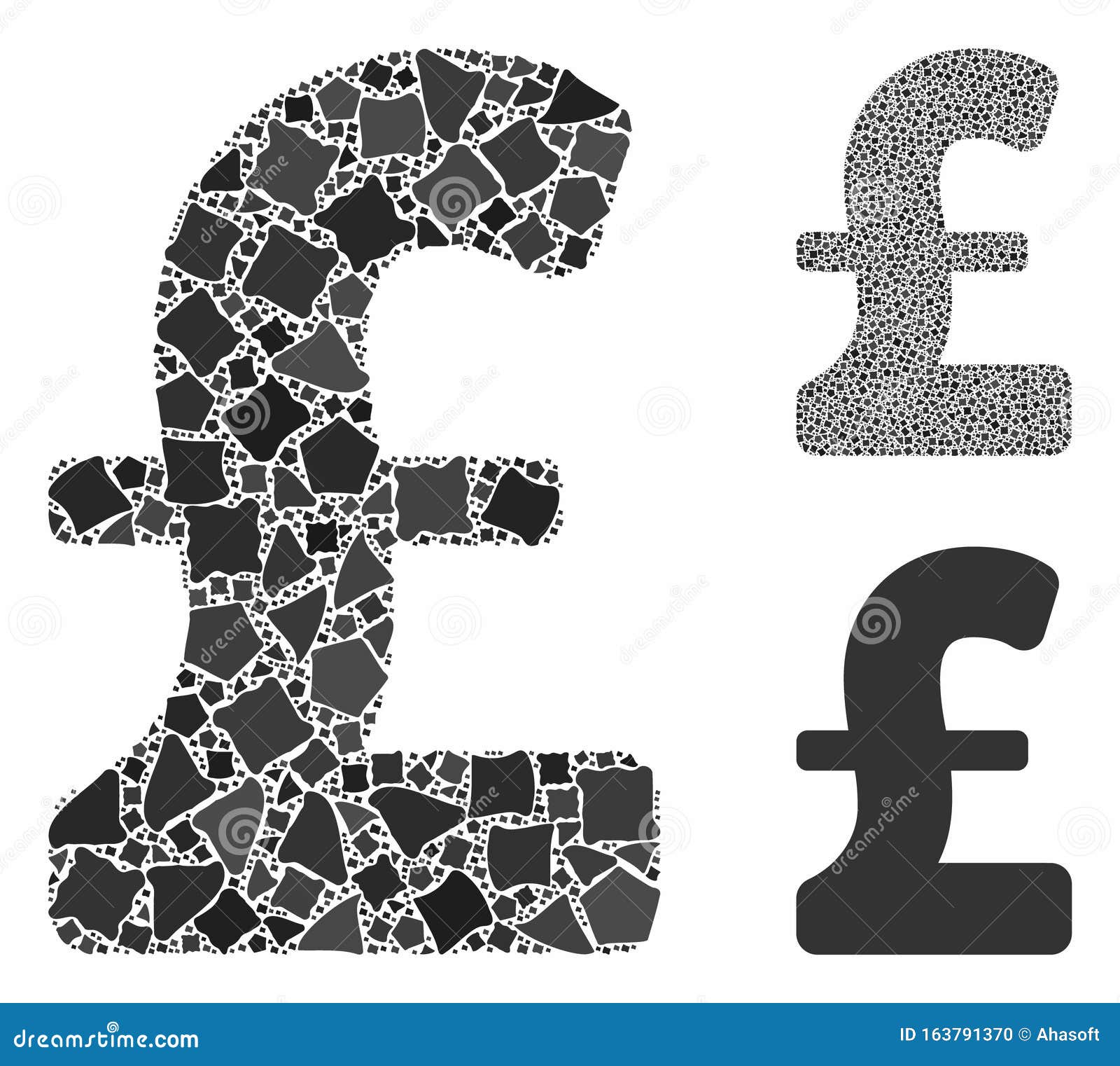 Pound Sterling Composition Icon of Irregular Items Stock Vector ...