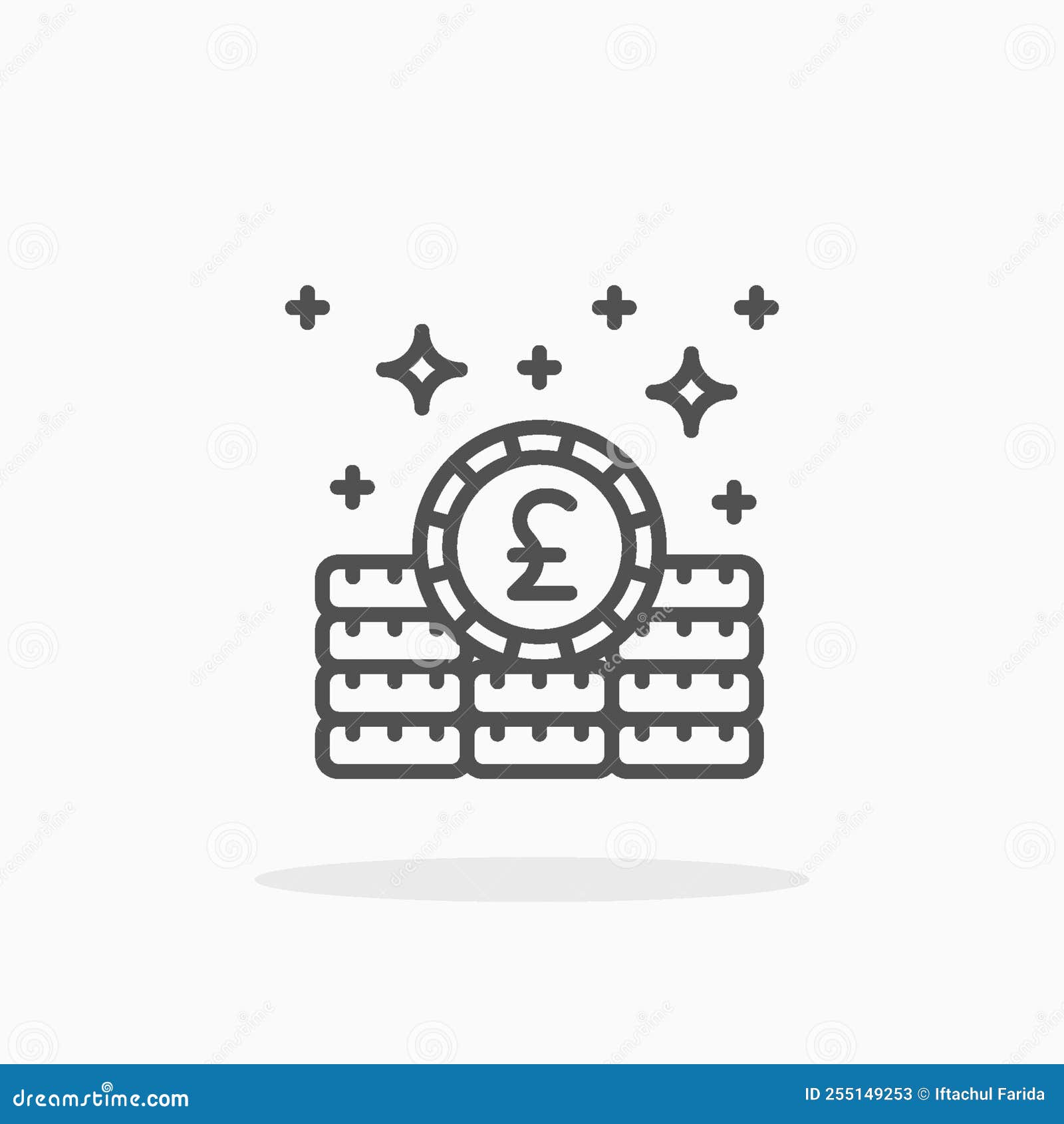 Pound Sterling Icon Outline Style Stock Vector - Illustration of vector ...
