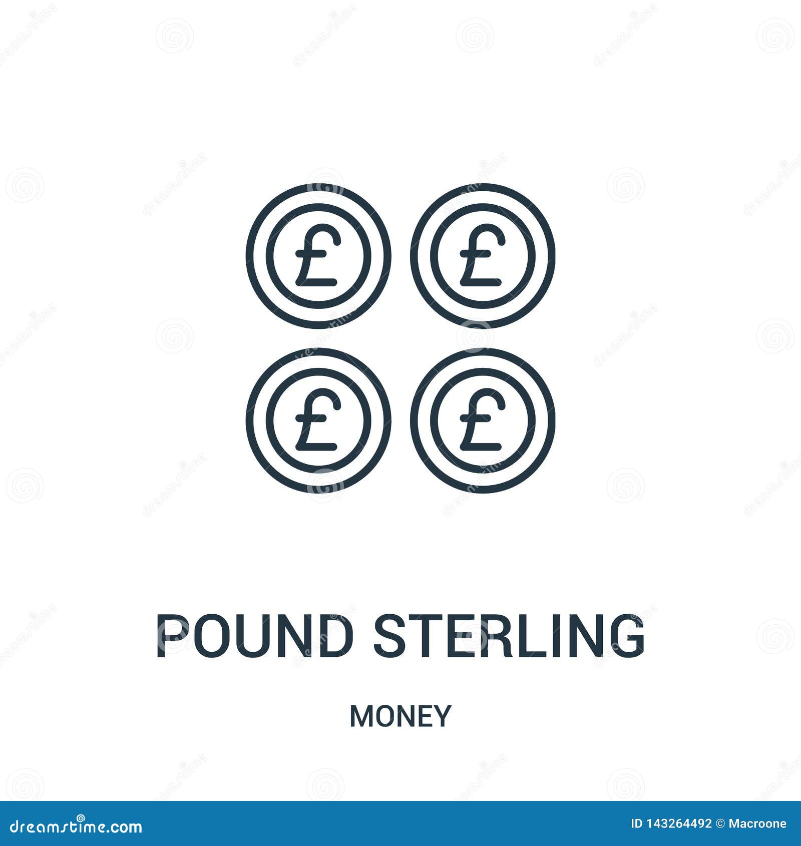 Pound Sterling Icon Vector from Money Collection. Thin Line Pound ...
