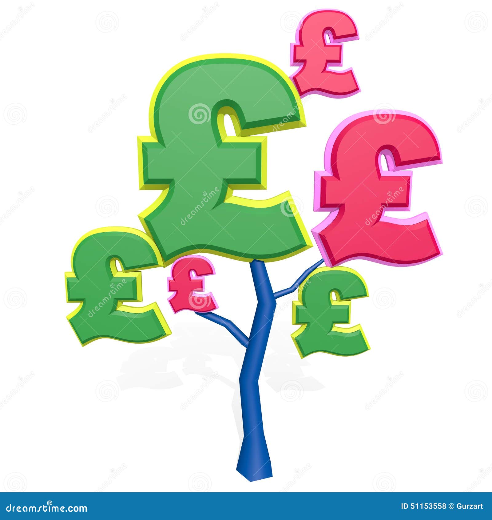Pound Sterling Sign on a Tree Stock Illustration - Illustration of ...