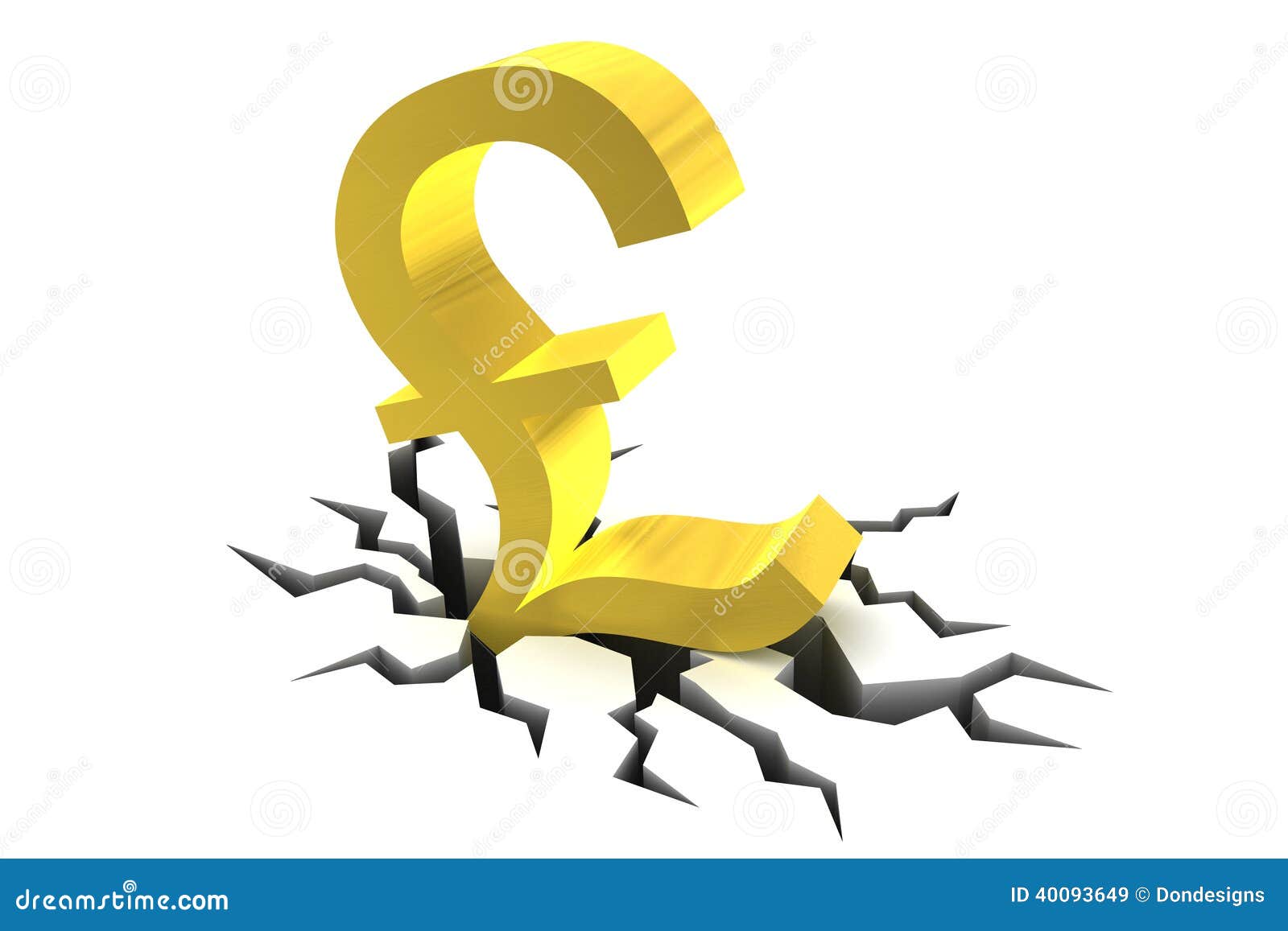 Pound Sterling Symbol on Cracked Ground Stock Illustration ...