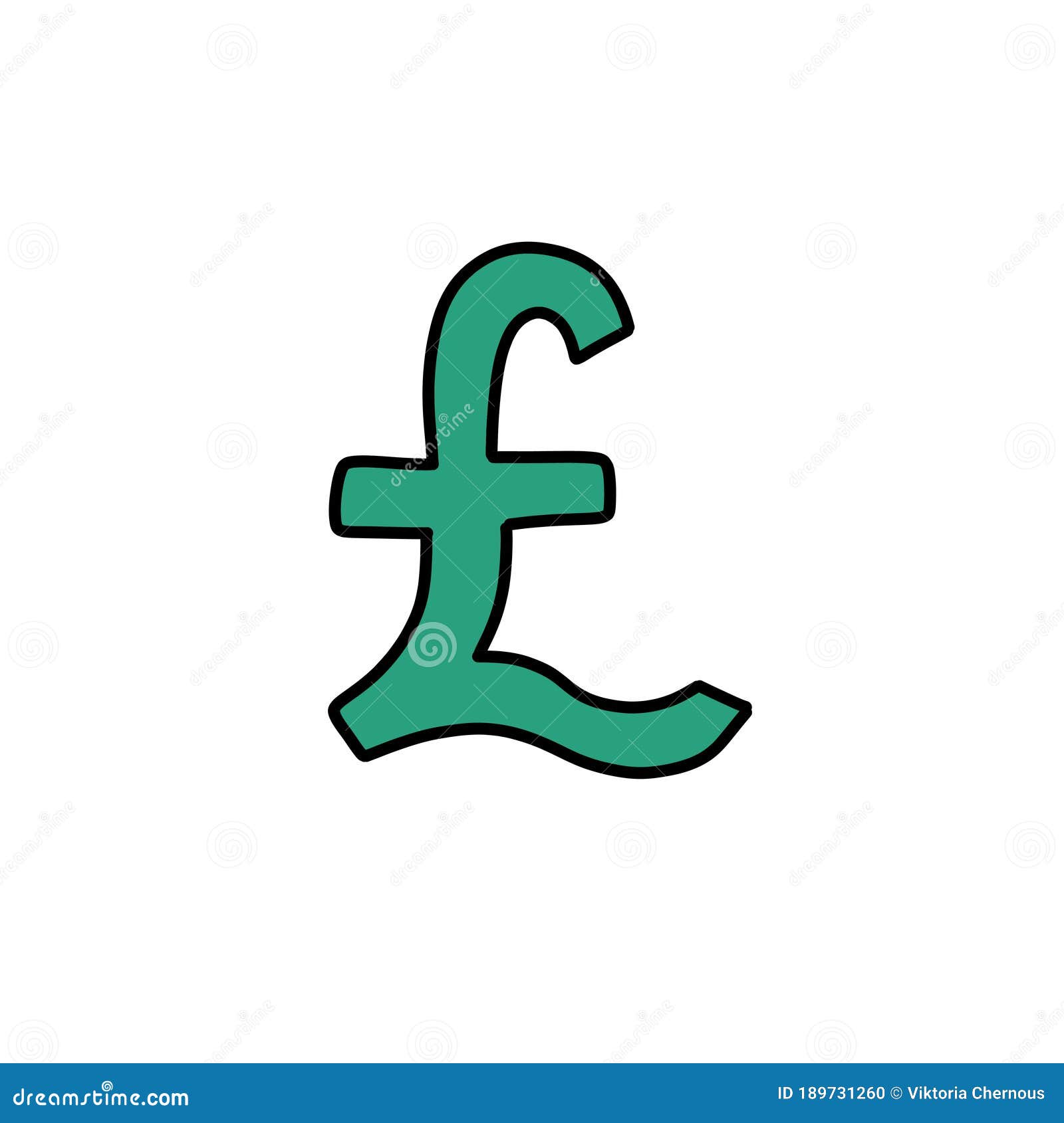 Pound Sterling Symbol Doodle Icon, Vector Color Illustration Stock ...