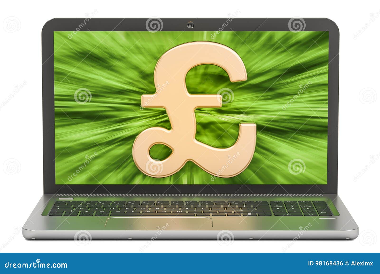 Pound Sterling Symbol on the Screen of Laptop, Make Money Stock ...