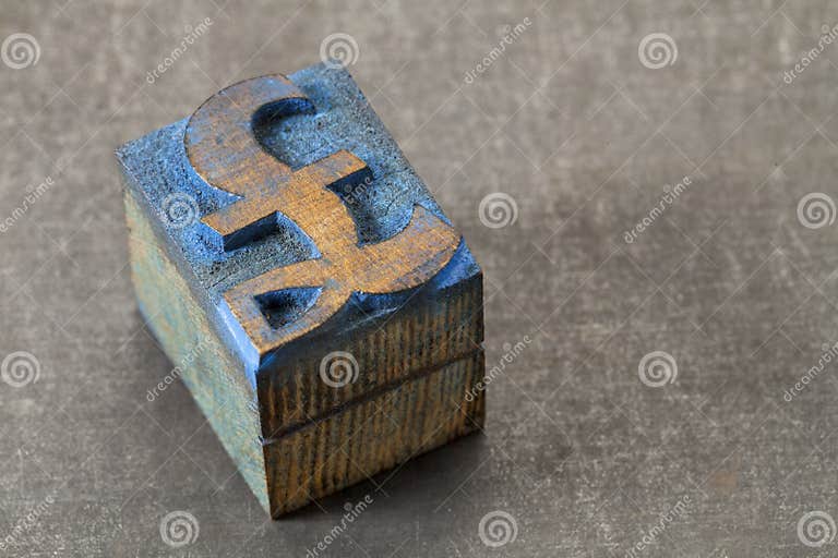Pound Symbol - Wood Type Block Stock Image - Image of letterpress ...
