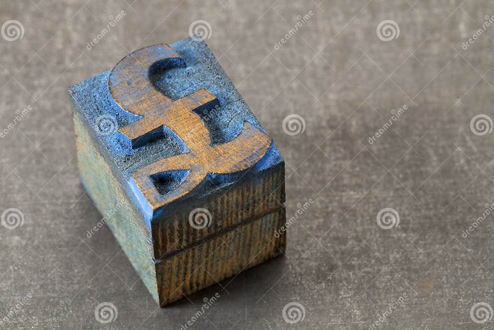 Pound Symbol - Wood Type Block Stock Image - Image of letterpress ...
