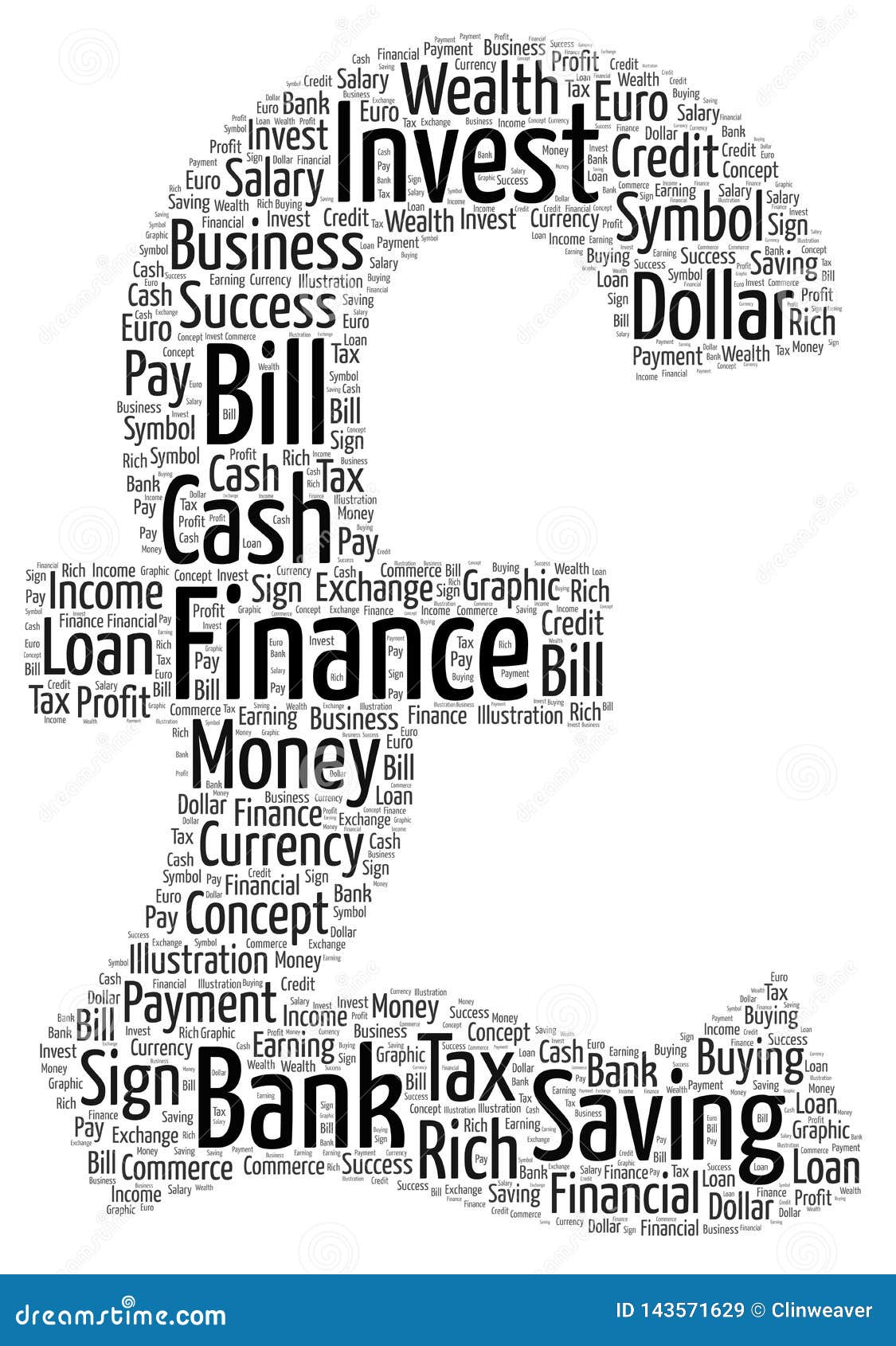 Pound Symbol Word Cloud stock illustration. Illustration of bill ...