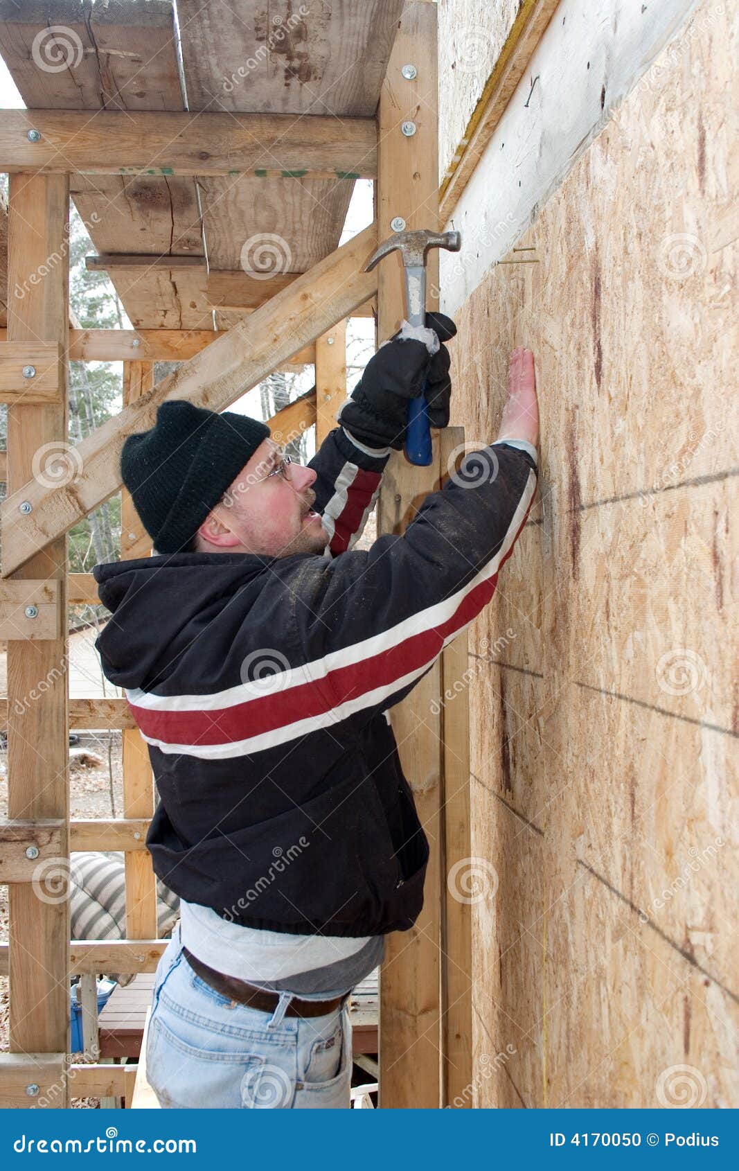 Pounding a Nail stock photo. Image of nail, build, contract - 4170050