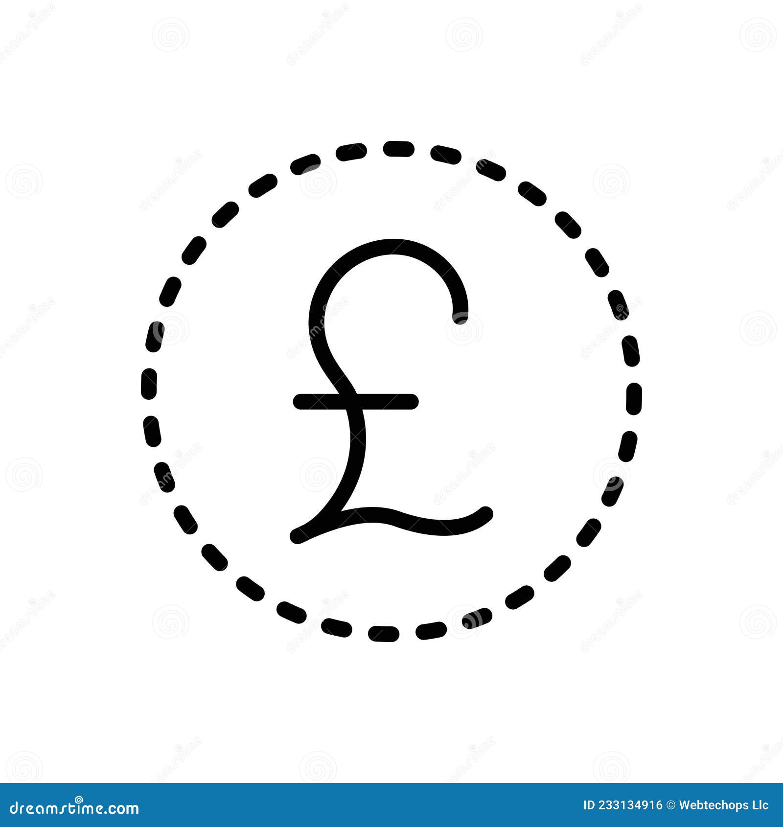 Black Line Icon for Pounds, British Currency and Cash Stock Vector ...