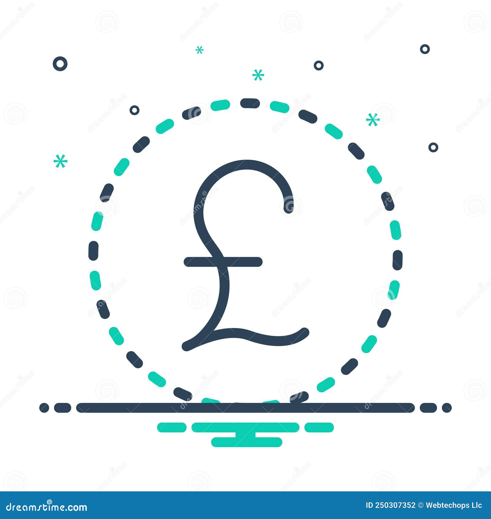 Mix Icon for Pounds, British Currency and Capital Stock Illustration ...