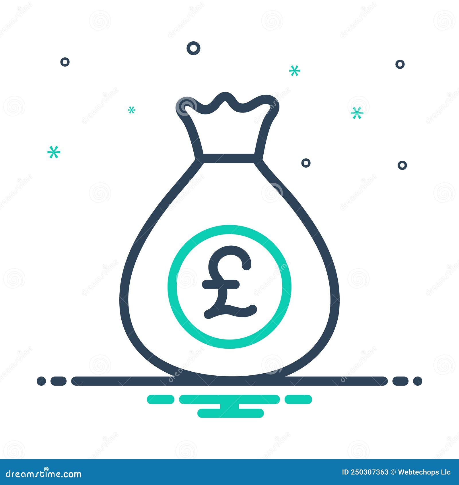 Mix Icon for Pounds, British Currency and Moneybag Stock Illustration ...