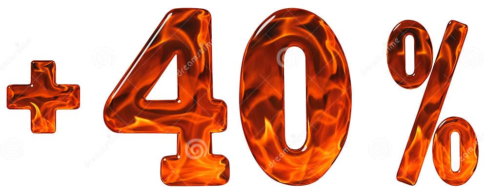 Pour Cent Escompte Sans 40, Quarante Pour Cent, Isolat De Chiffres ...
