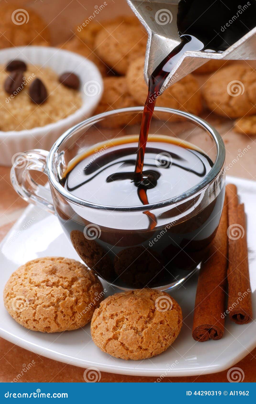 Pour the coffee stock image. Image of aroma, italian - 44290319