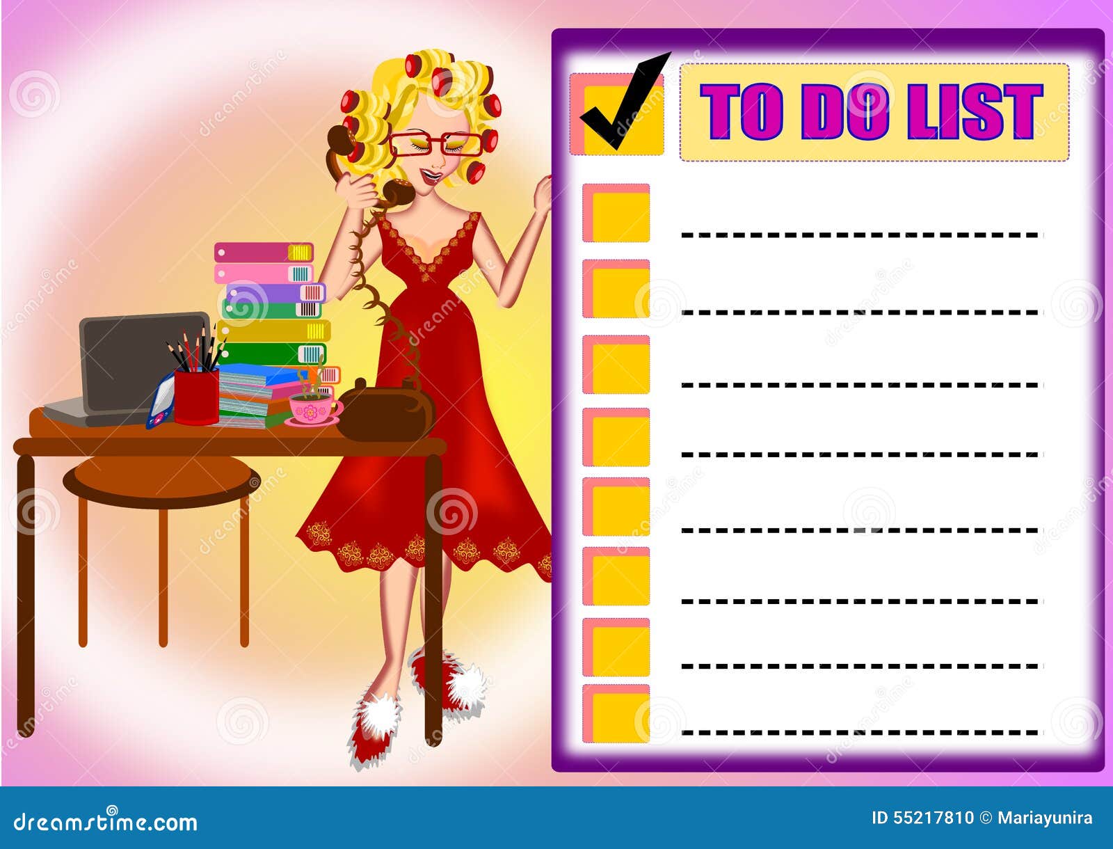 Pour faire la liste illustration stock. Illustration du occupé - 55217810