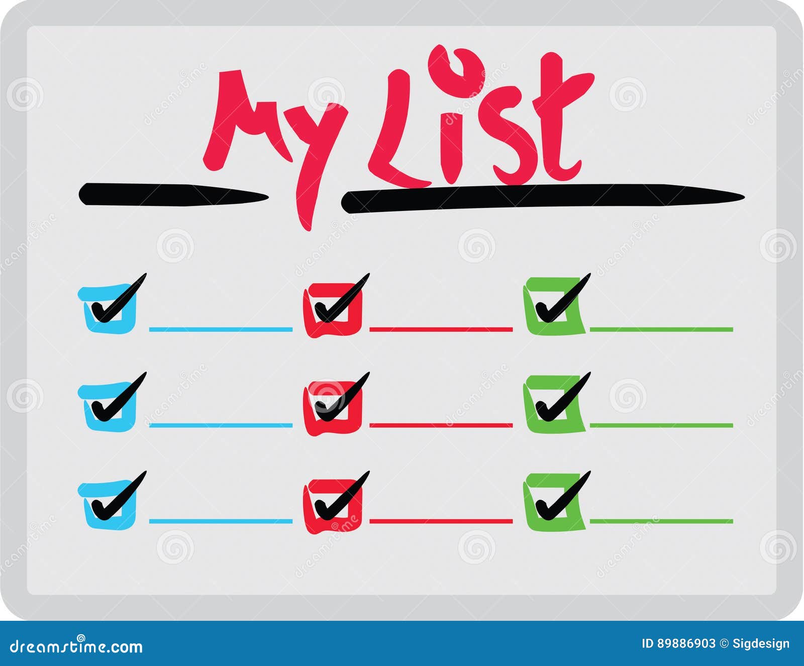 Pour Faire Le Tableau Blanc De Liste Illustration de Vecteur ...