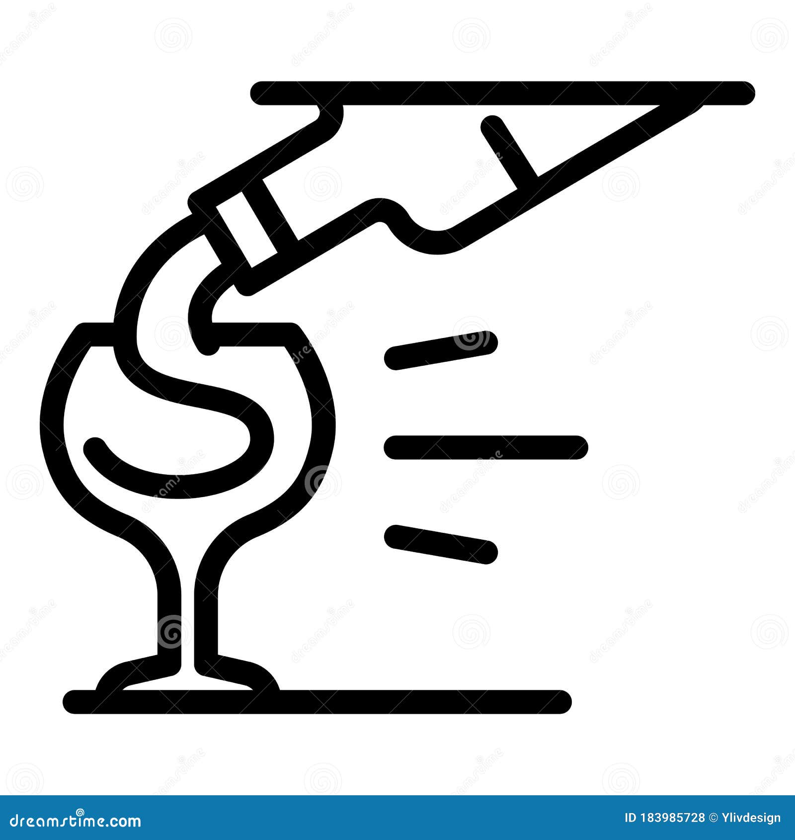 Pour into a Glass Icon, Outline Style Stock Vector - Illustration of ...