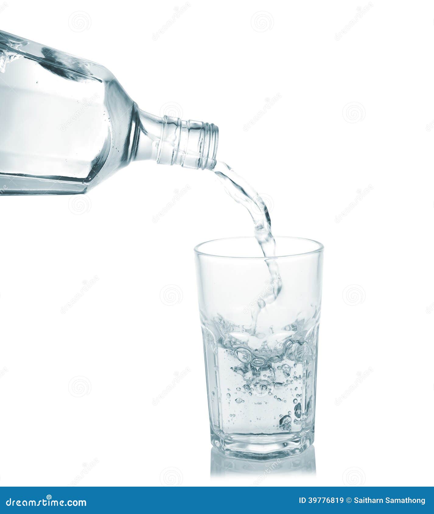 Pour into a Glass Isolated on a White Background. Stock Image - Image ...