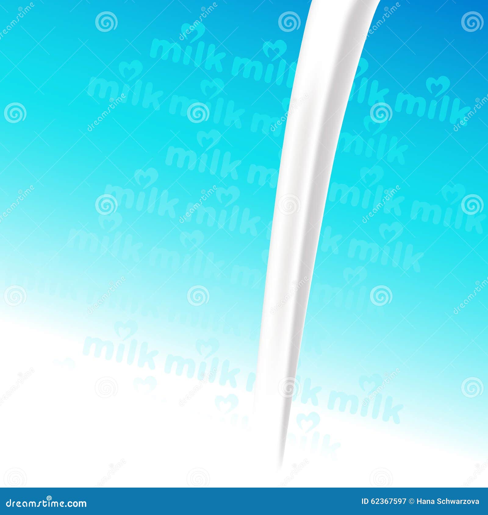 Pour Milk on Blue Background with Milk Text Pattern - Vector Stock ...