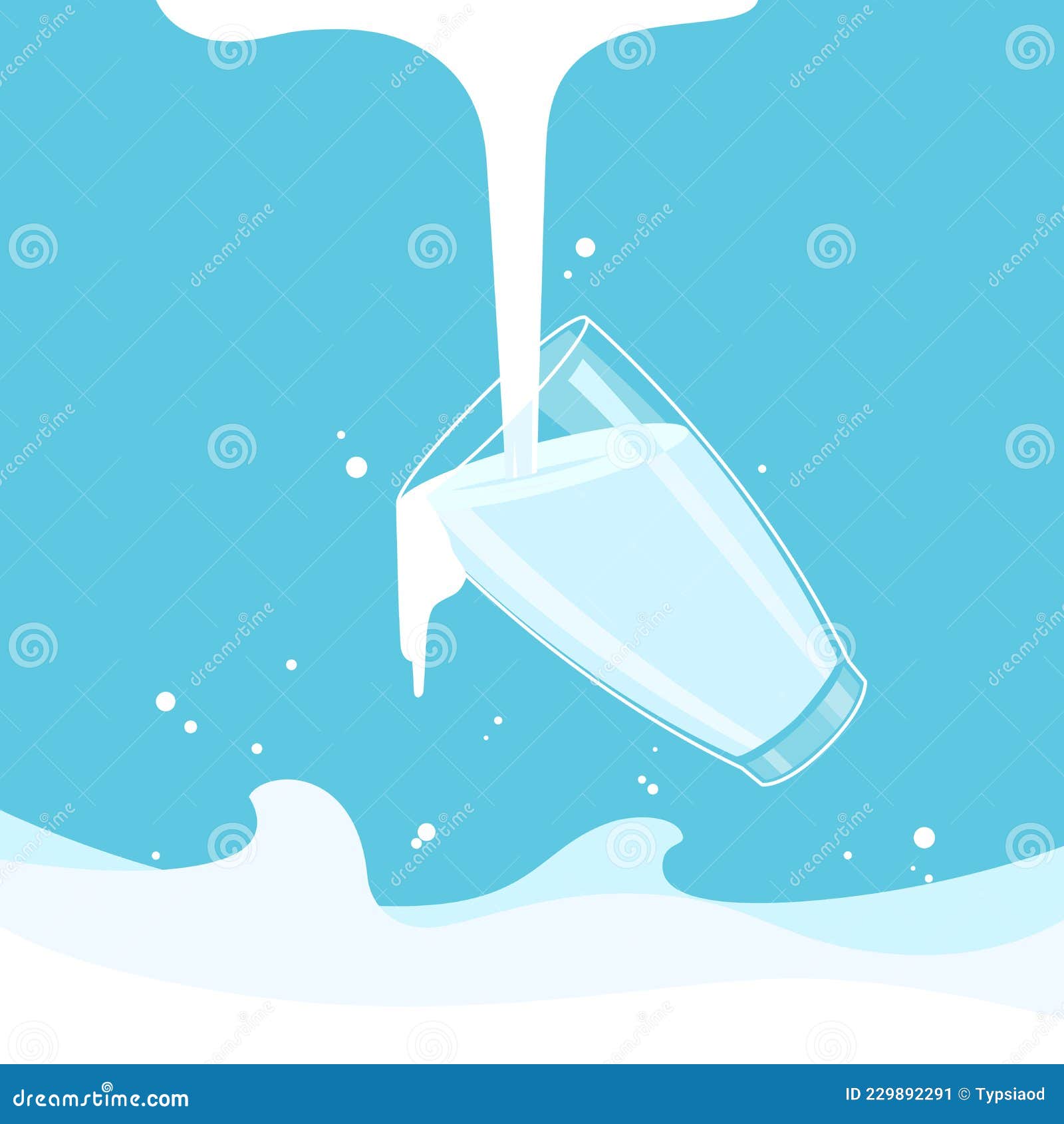 Pour the Milk into a Clear Glass Stock Vector - Illustration of concept ...