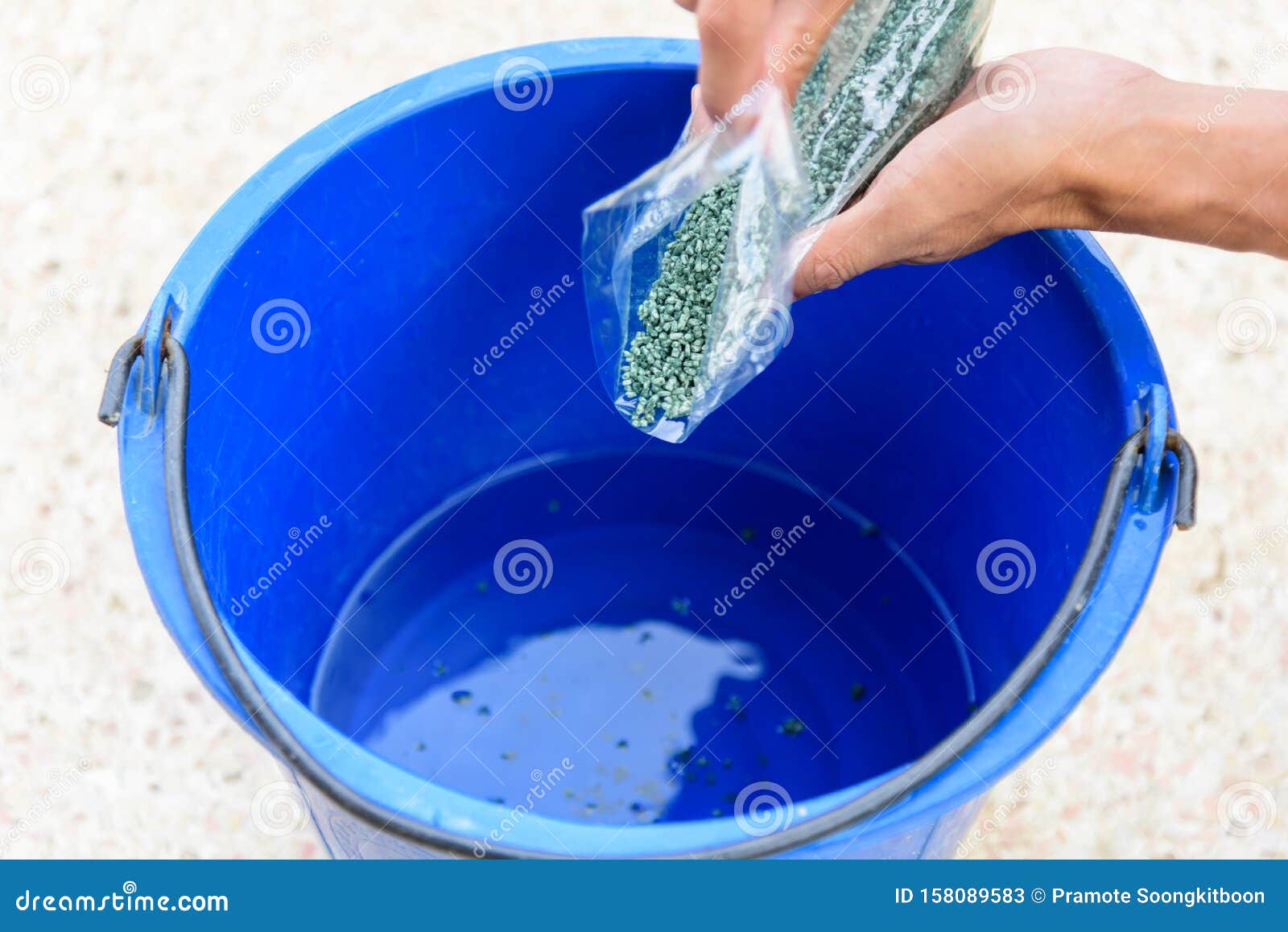 Pour Mix Rice Trichoderma Harzianum in To the Water Stock Image - Image ...