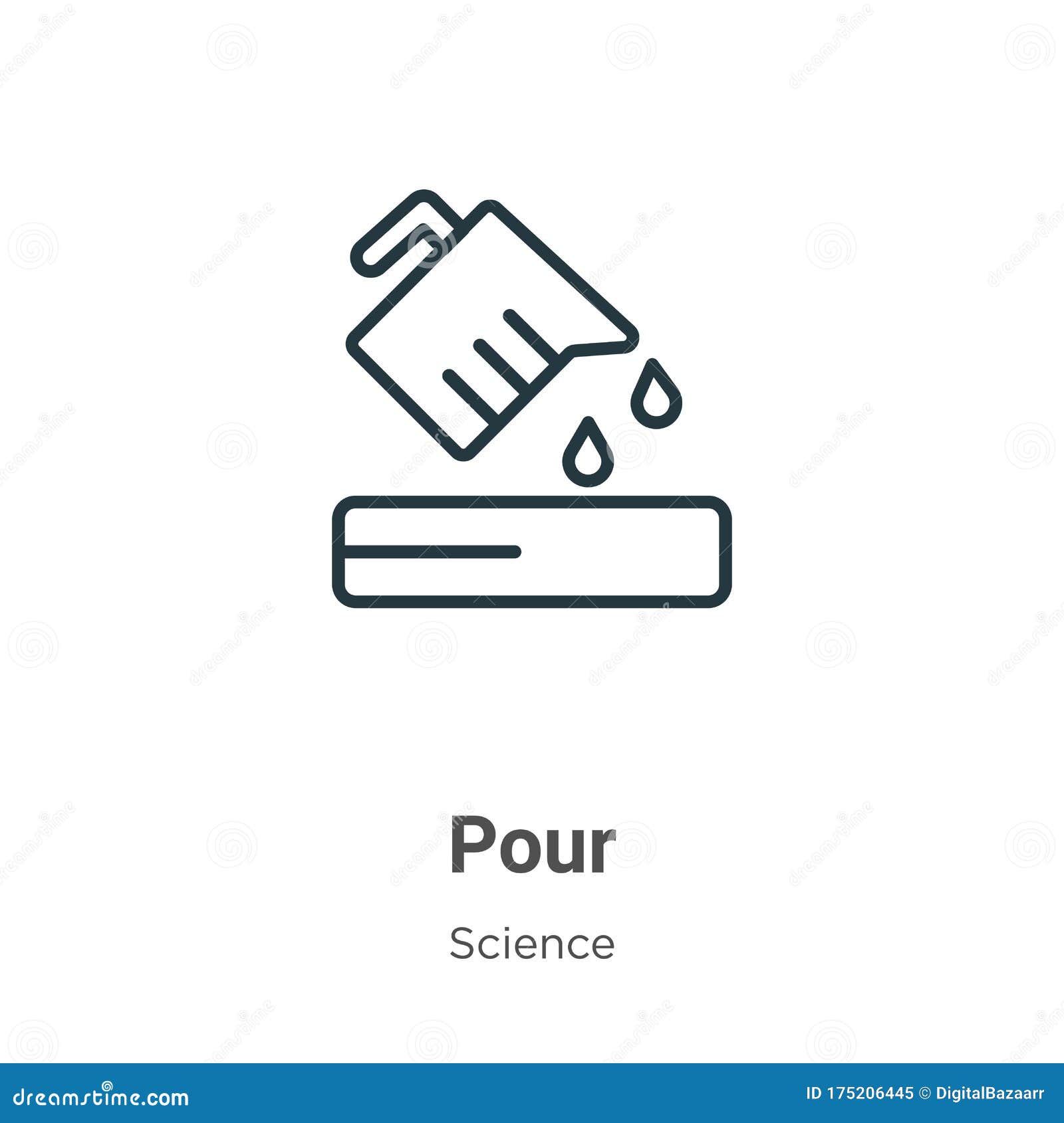 Pour Outline Vector Icon. Thin Line Black Pour Icon, Flat Vector Simple ...