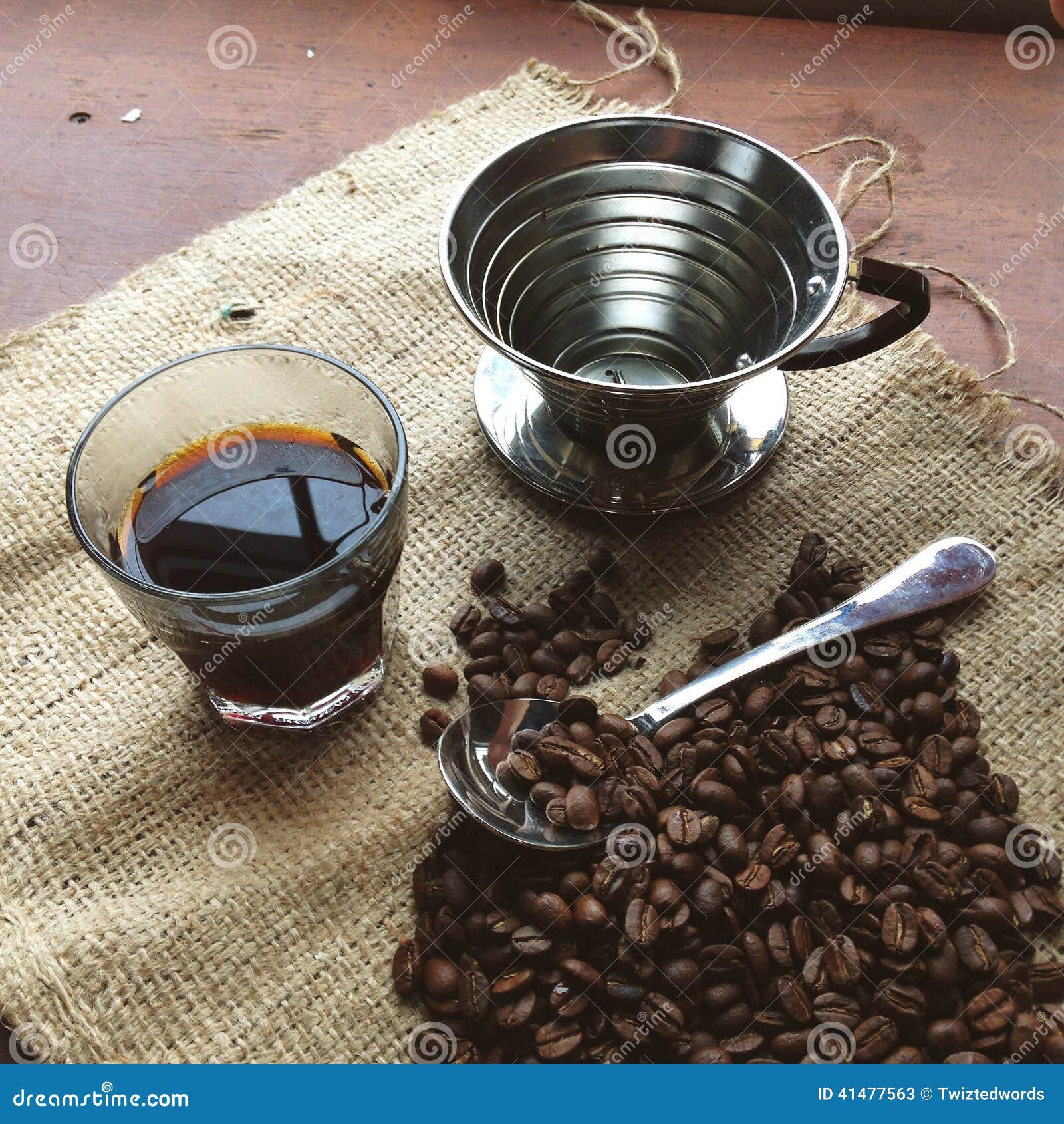 Pour Over Cup of Coffee and Beans Stock Image - Image of brazil, blend ...