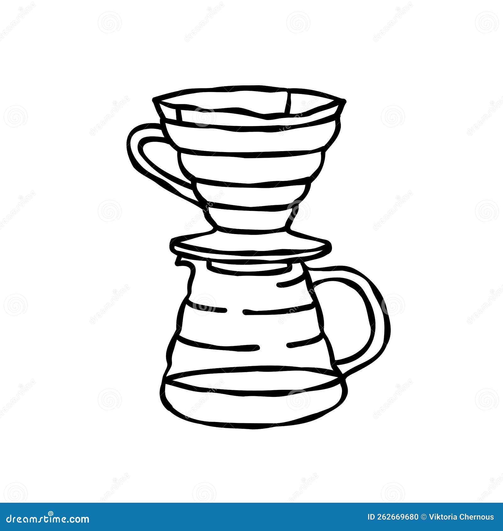Pour Over, V60, Coffee Maker, Alternative Coffee Brewing Method Doodle ...