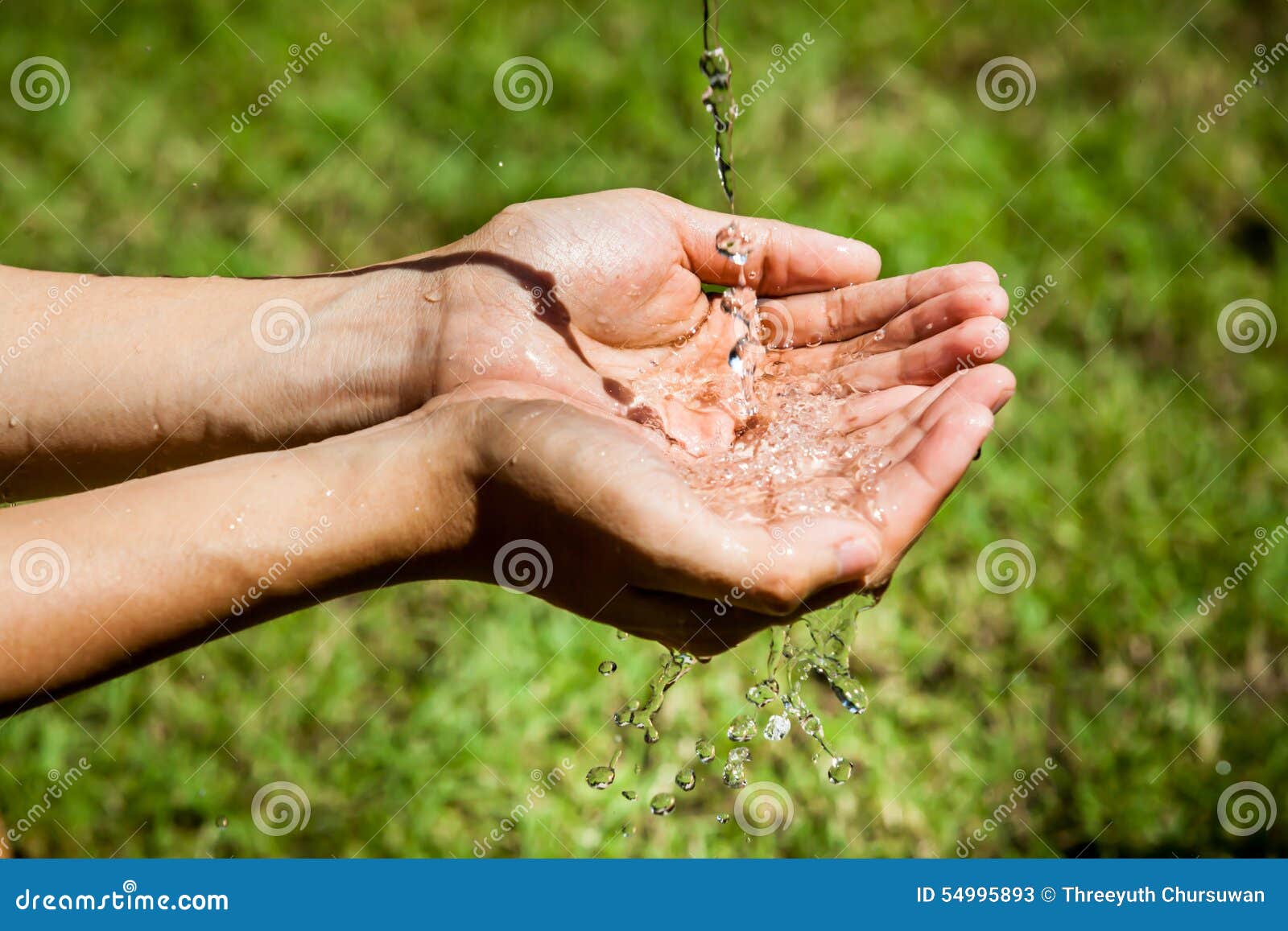 Pour Pure Water To Hand Broken Water in Hand Stock Image - Image of ...