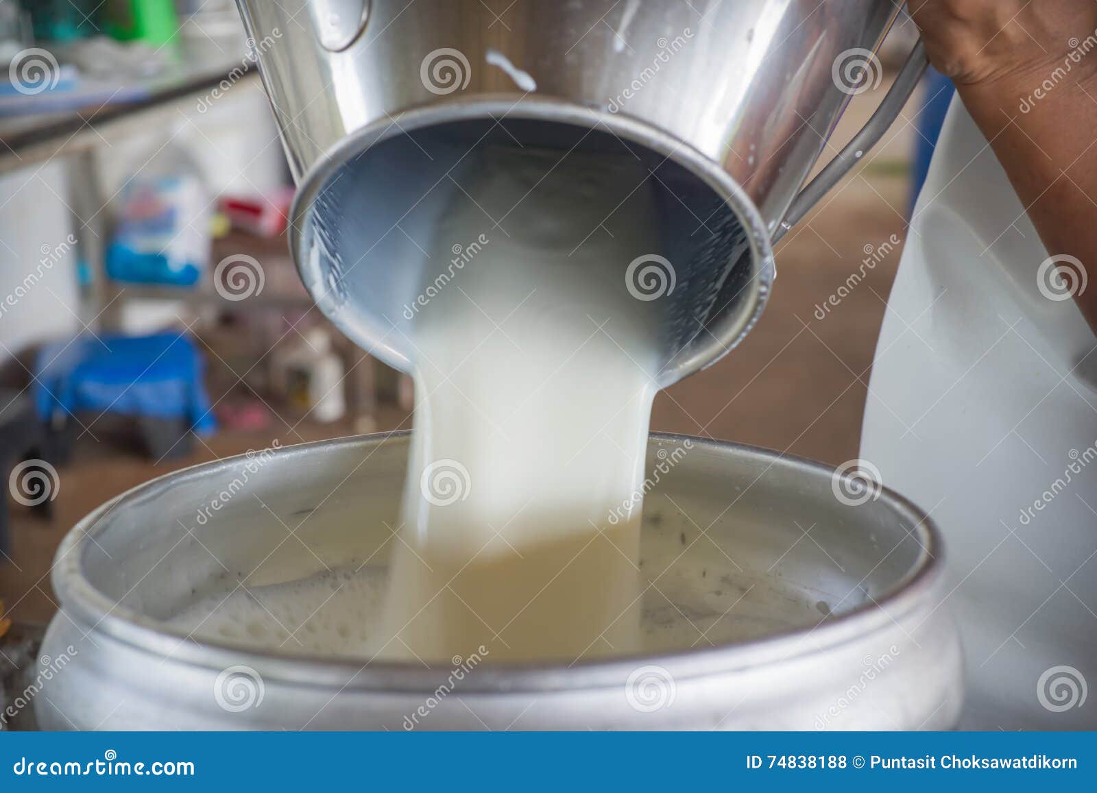 Pour raw milk stock photo. Image of liquid, agricultural - 74838188