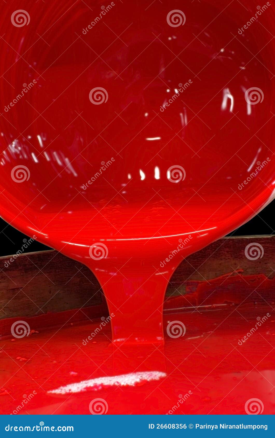 Pour of Red Color Printing Ink Stock Photo - Image of design, blue ...