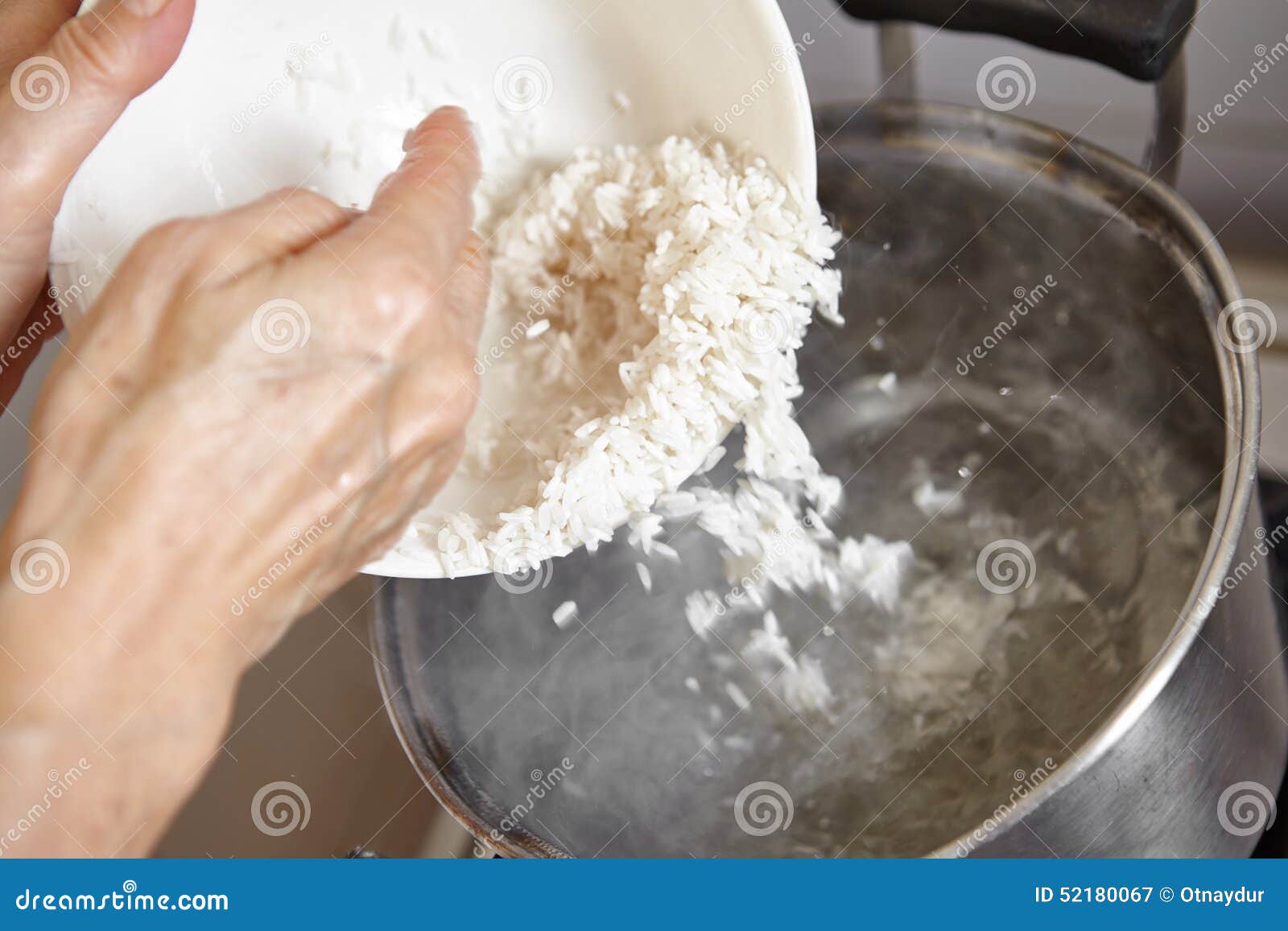 Pour rice stock image. Image of meal, rice, preparation - 52180067