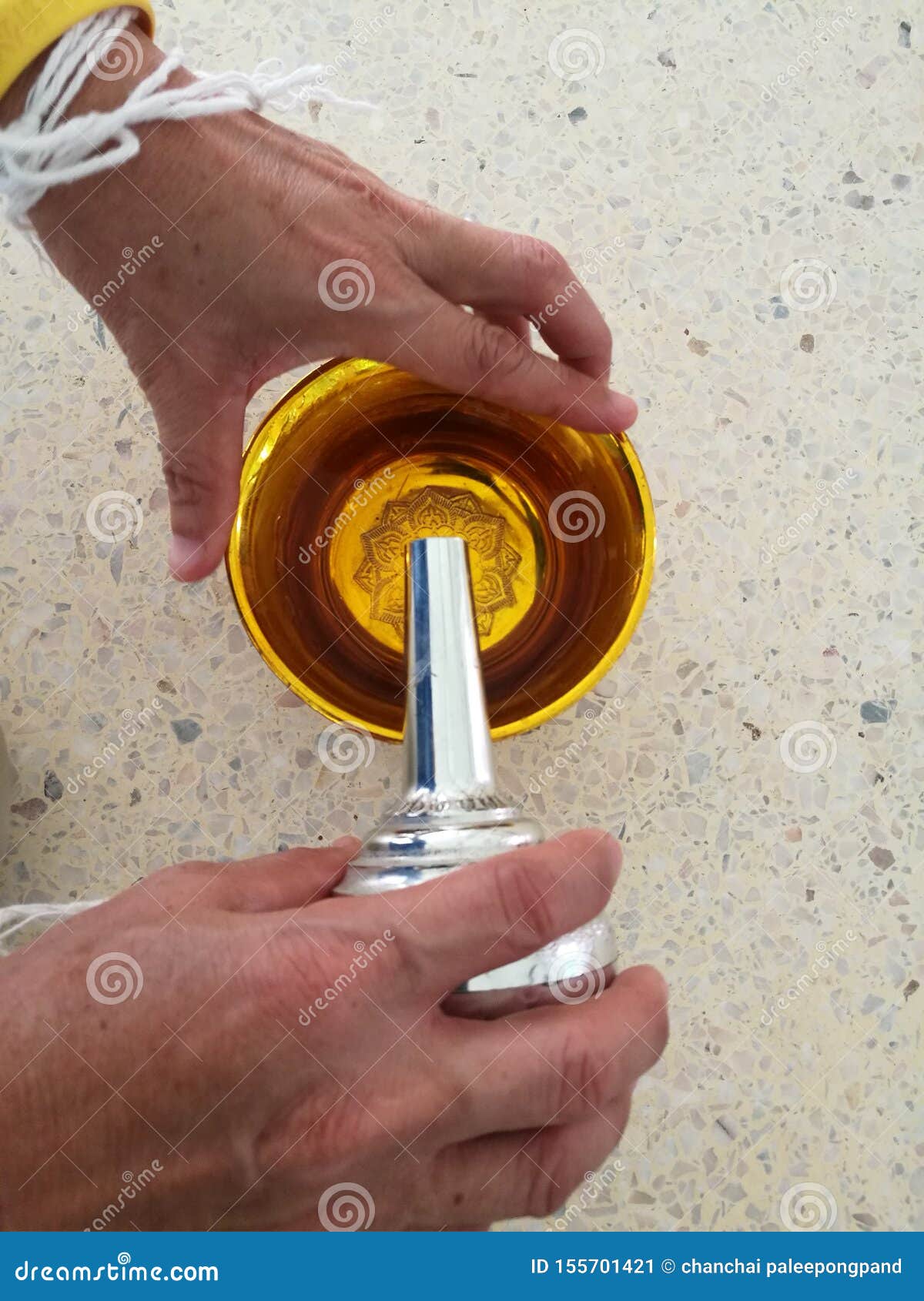 Pour Water of Dedication/Â to Make a Libation Stock Image - Image of ...